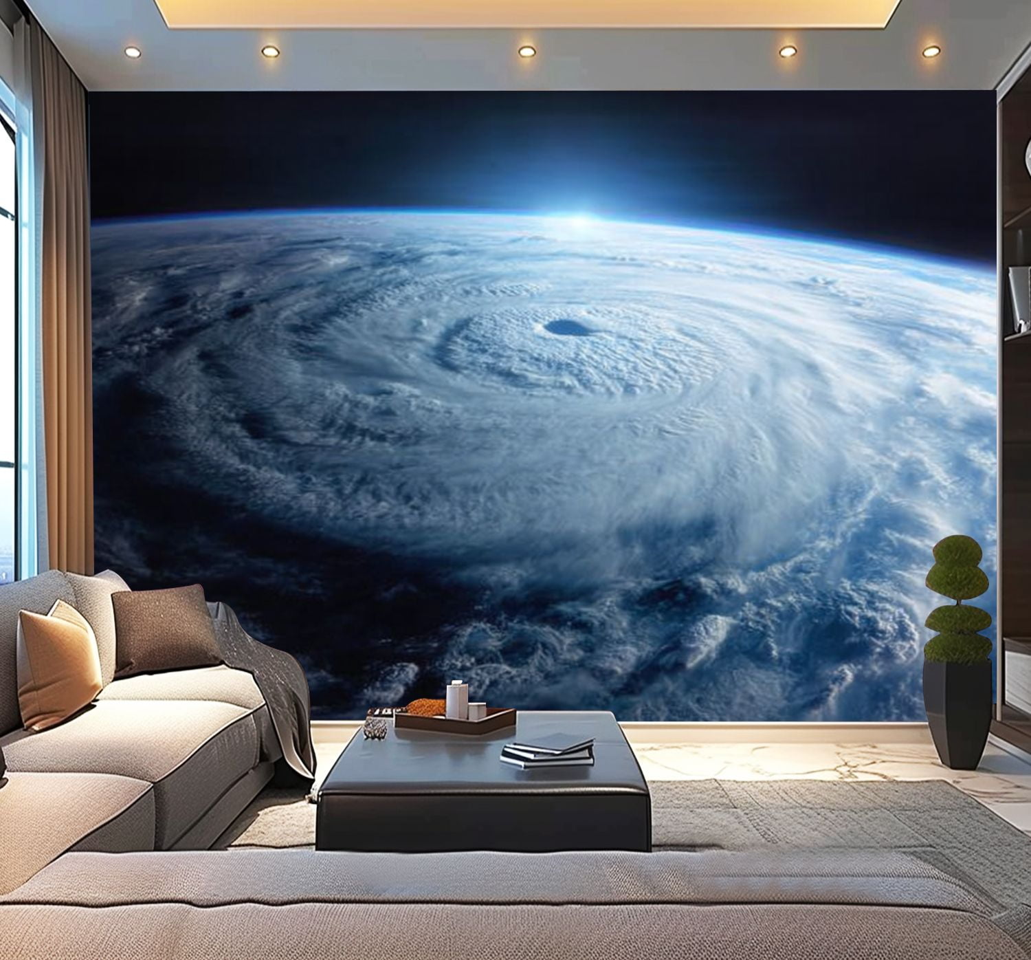 Peel and Stick Wallpaper Planet Earth space Modern Art Wall Mural Decor ...