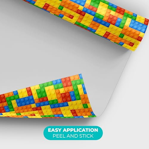 Peel and Stick Wallpaper, Playroom Blocks Theme Wallpaper Mural for ...