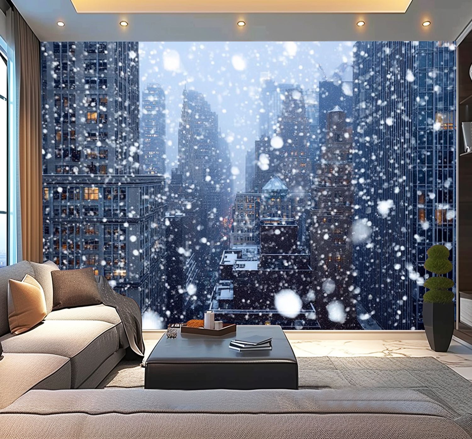 Peel and Stick Wallpaper Snow Modern Art Wall Mural Decor Self Adhesive ...