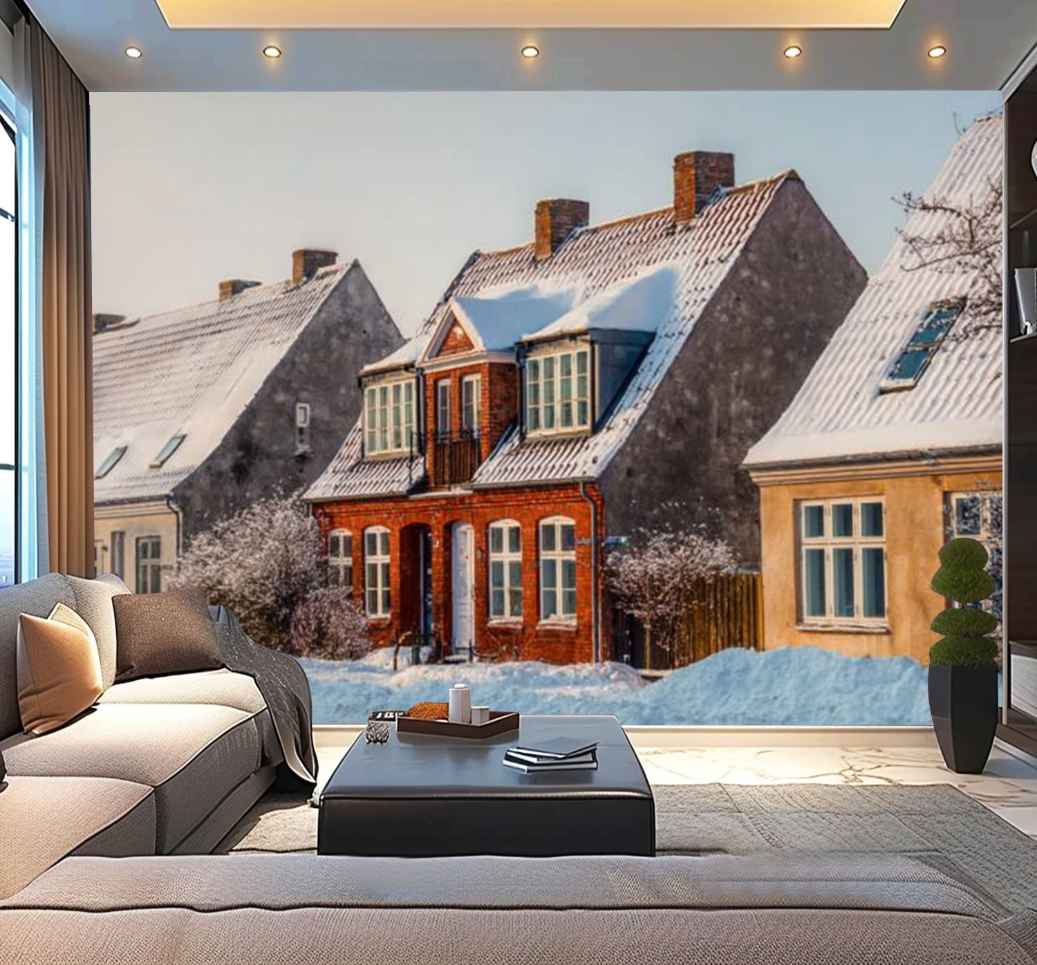 Peel and Stick Wallpaper Traditional buildings Danish town Modern Art ...