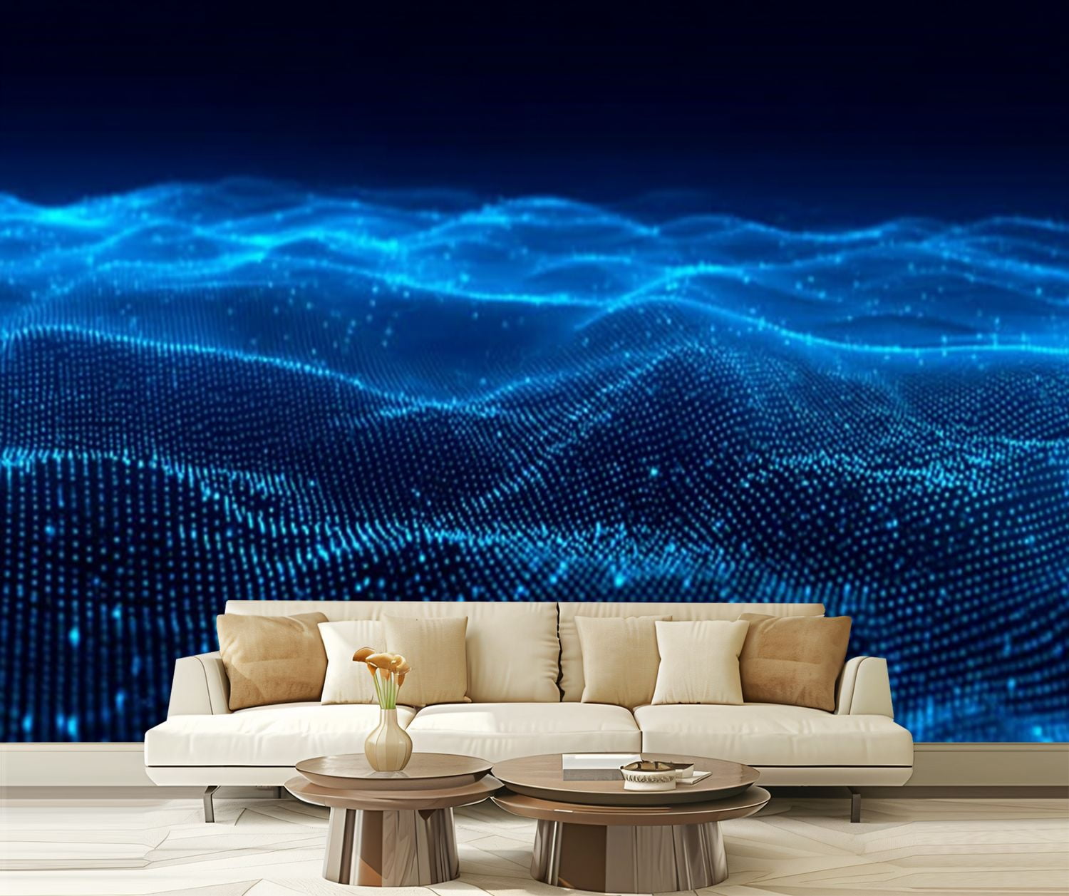 Peel and Stick Wallpaper Waterproof Abstract Blue Technology Wall Mural ...