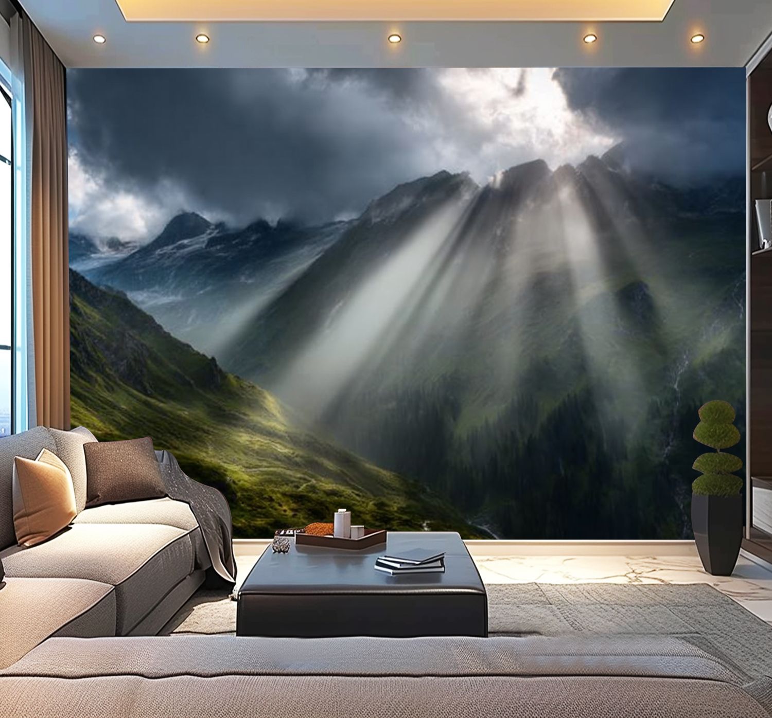 Peel and Stick Wallpaper Waterproof Alpine dramatic landscape Wall ...