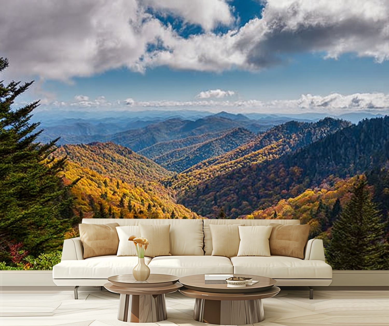 Peel and Stick Wallpaper Waterproof An autumn flows Wall Mural Decor ...