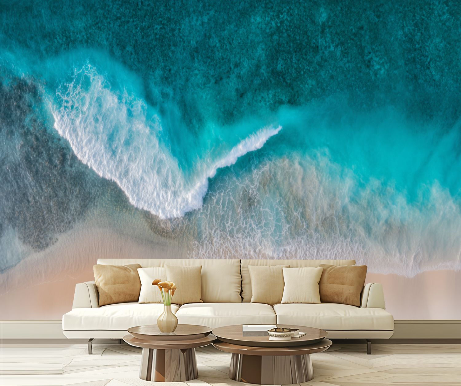 Peel and Stick Wallpaper Waterproof Bali aerial view beach blue ...