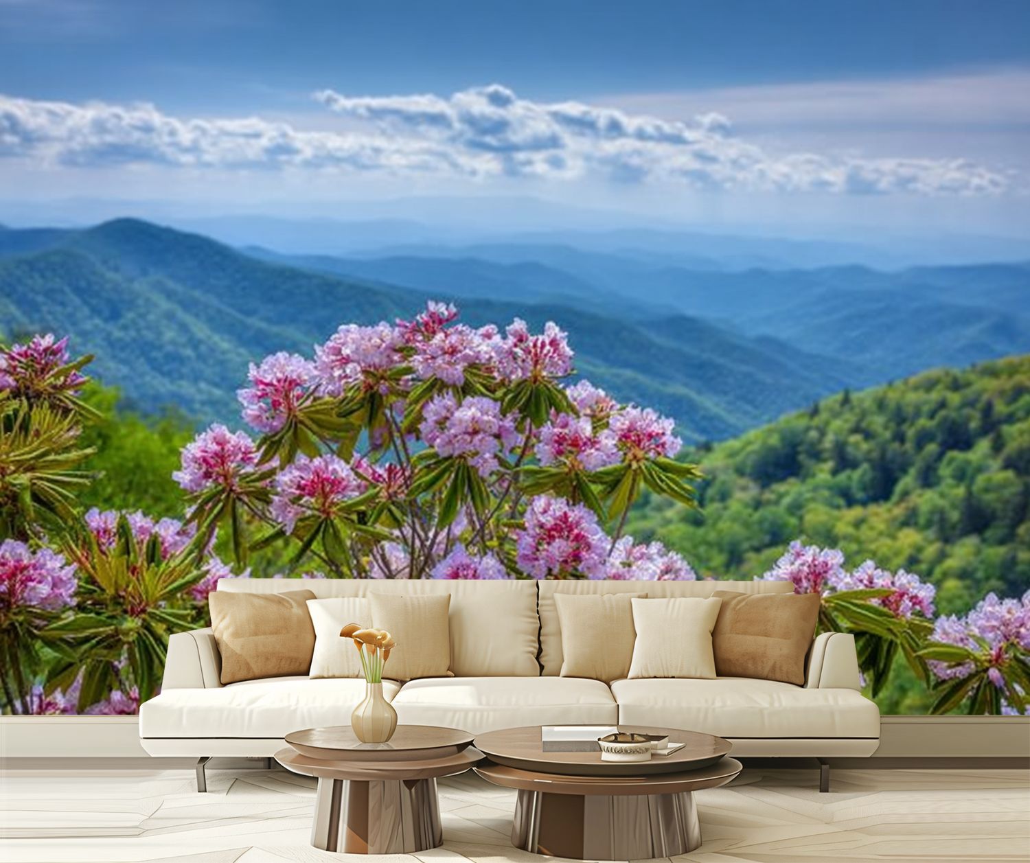 Peel and Stick Wallpaper Waterproof Beautiful flowers blooming North ...