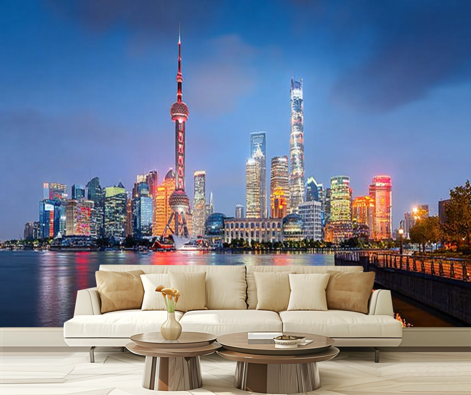 Peel and Stick Wallpaper Waterproof Beautiful modern city night ...