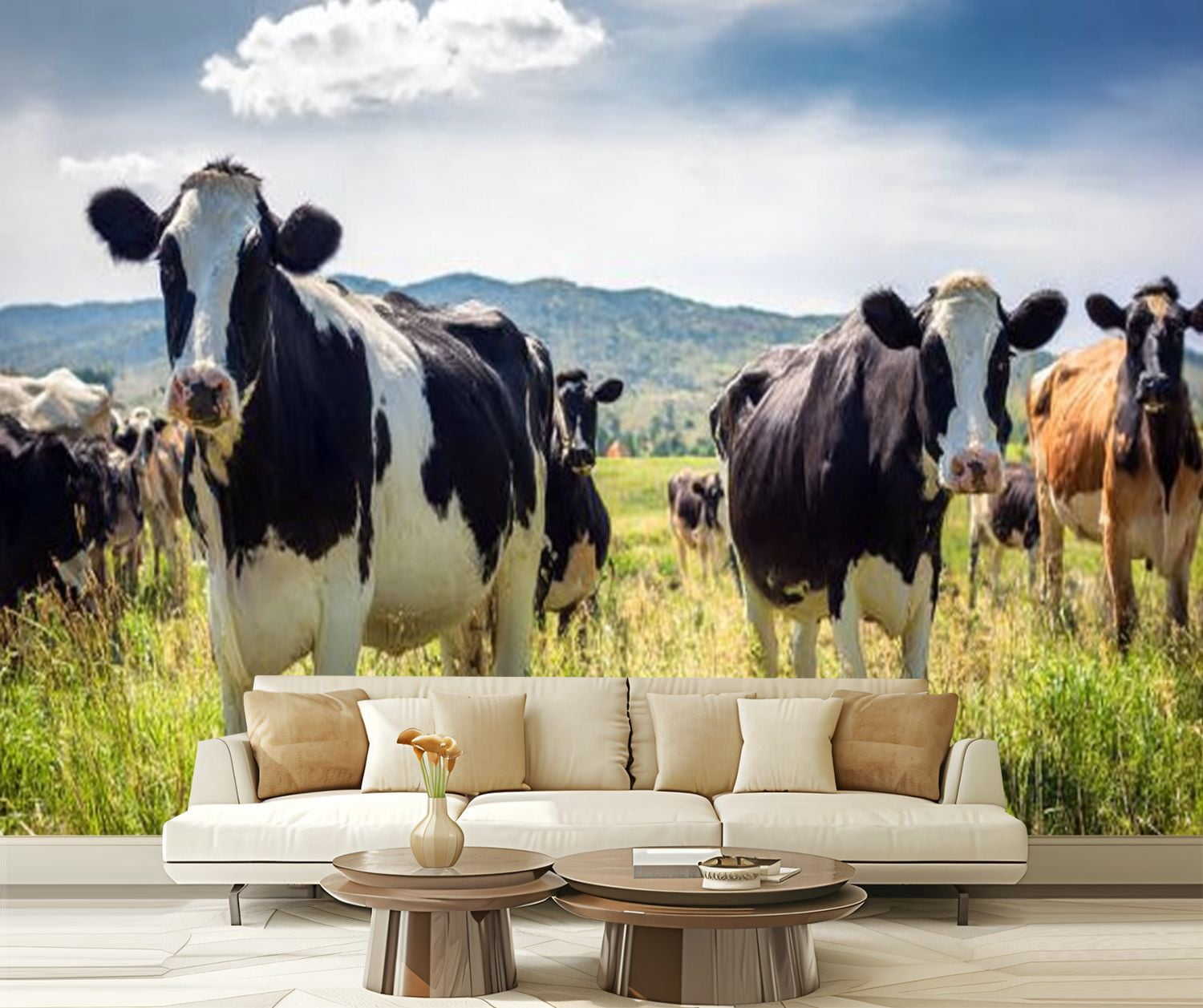 Peel and Stick Wallpaper Waterproof Close up cows summer Wall Mural ...