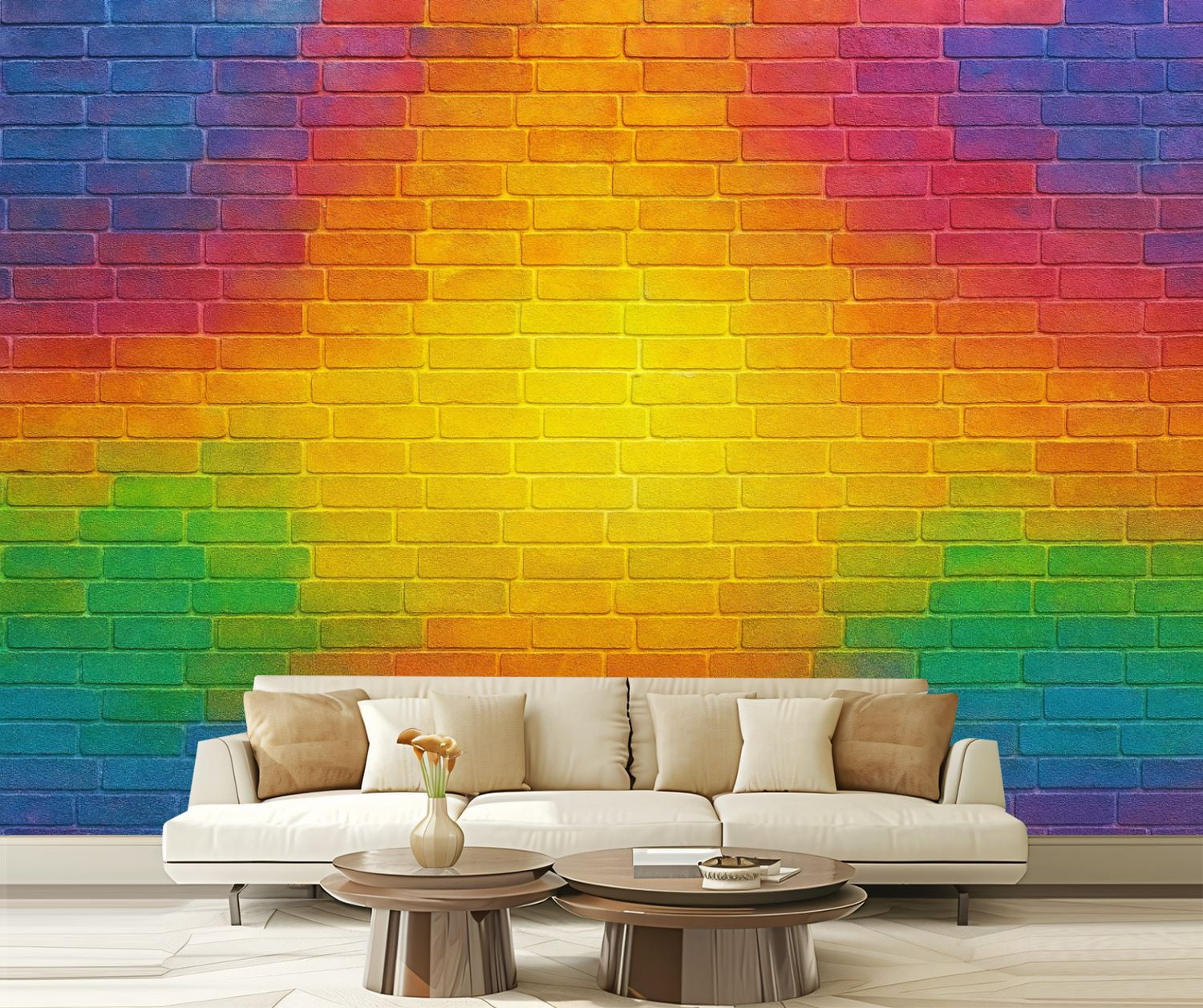 Peel and Stick Wallpaper Waterproof Color brick wall multi colored ...