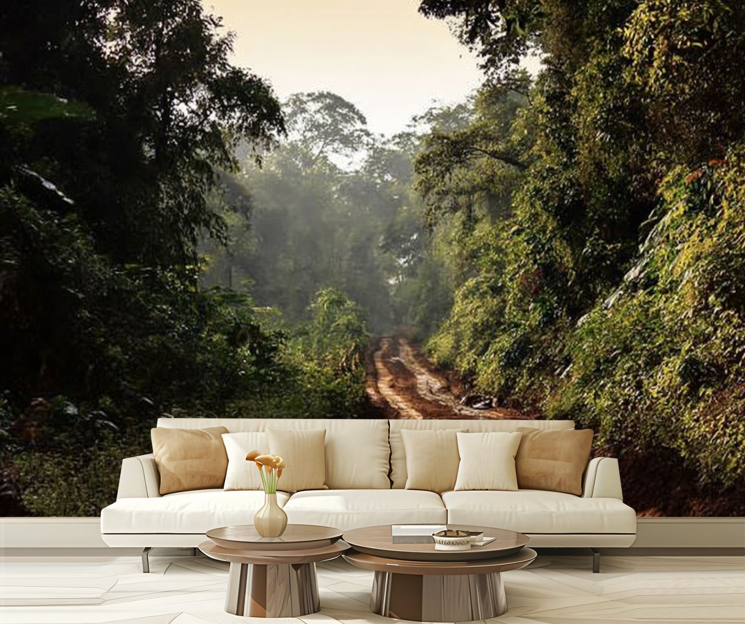 Peel and Stick Wallpaper Waterproof Dirt road jungle Wall Mural Decor ...