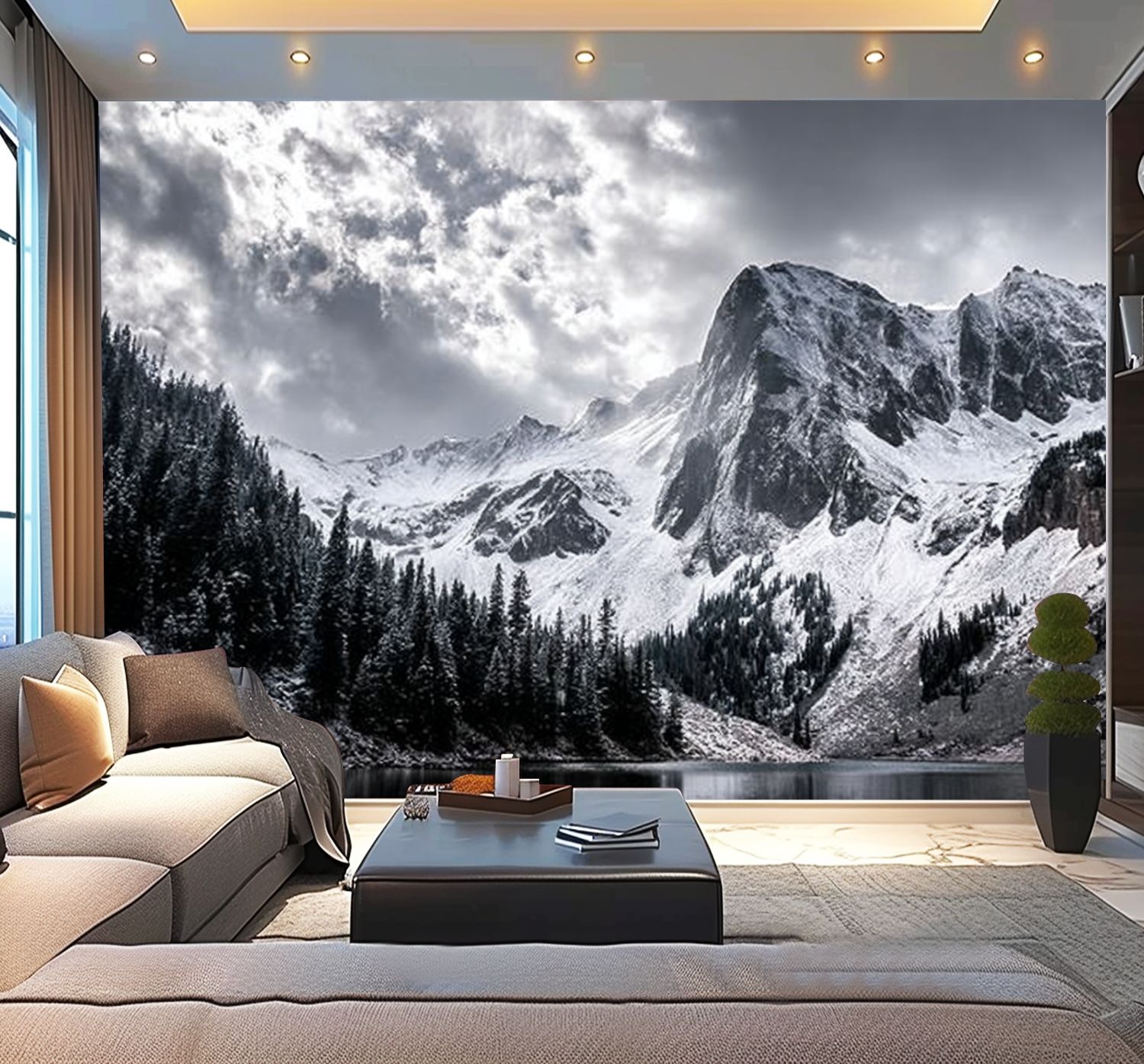 Peel and Stick Wallpaper Waterproof Dramatic Rocky Mountains Landscape ...