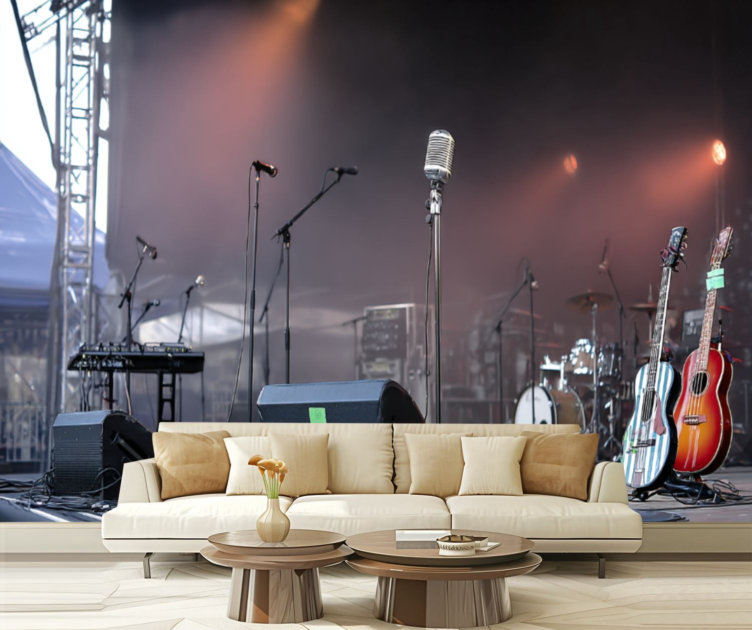 Peel and Stick Wallpaper Waterproof Empty concert stage Wall Mural ...
