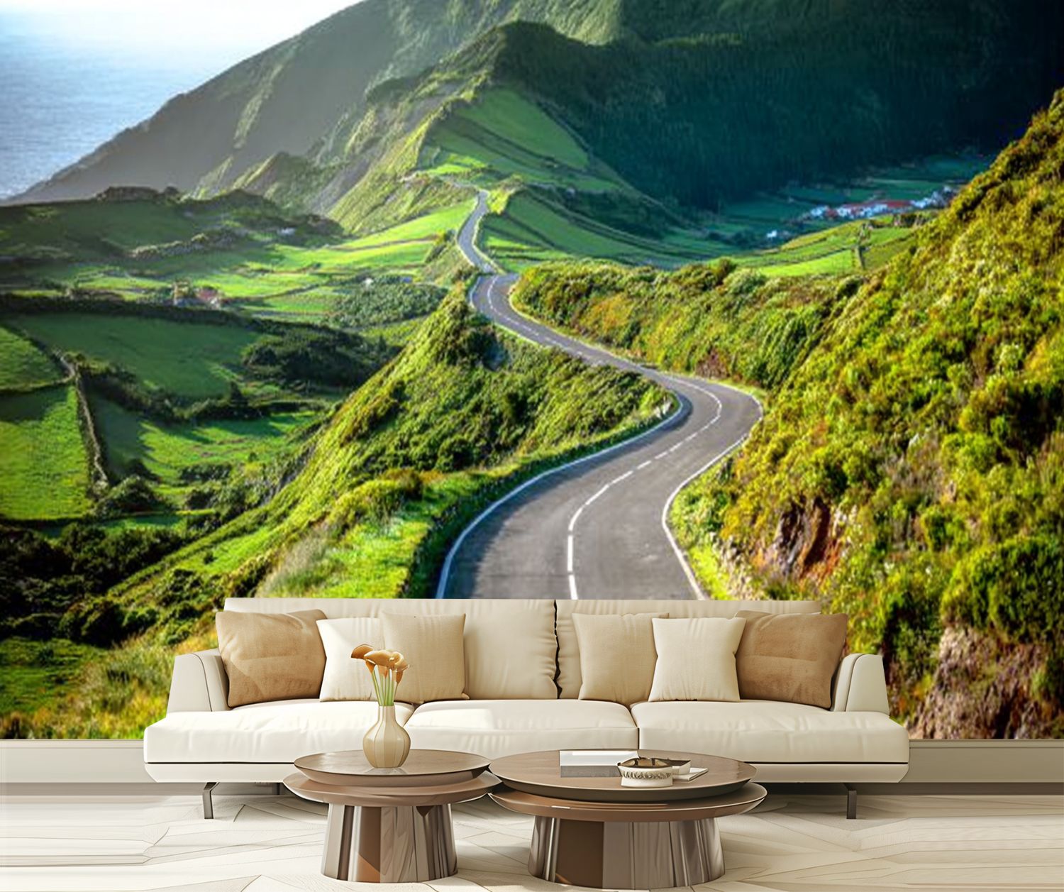 Peel and Stick Wallpaper Waterproof Endless curvy road Wall Mural Decor ...