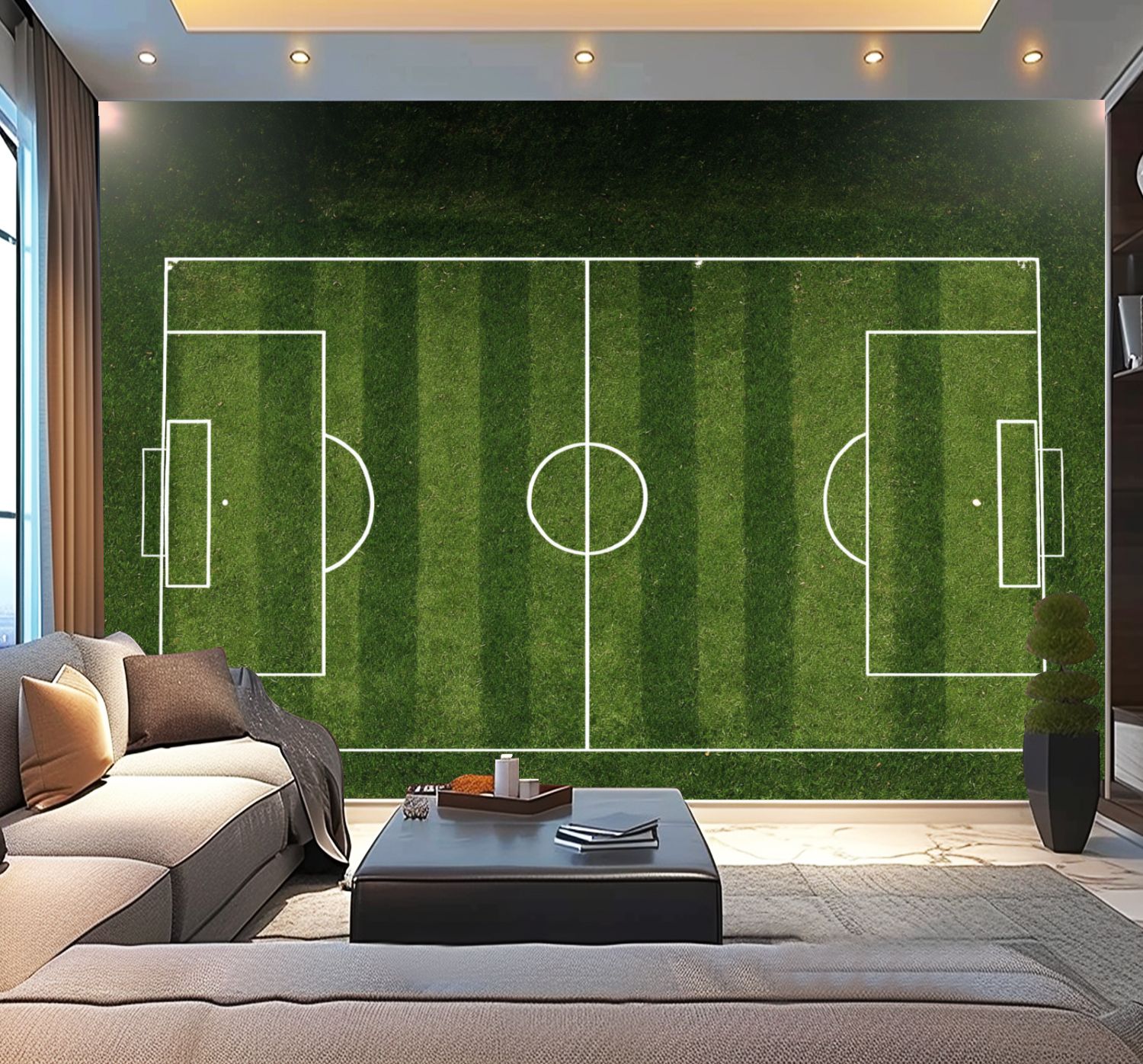 Peel and Stick Wallpaper Waterproof Football field soccer field Free ...