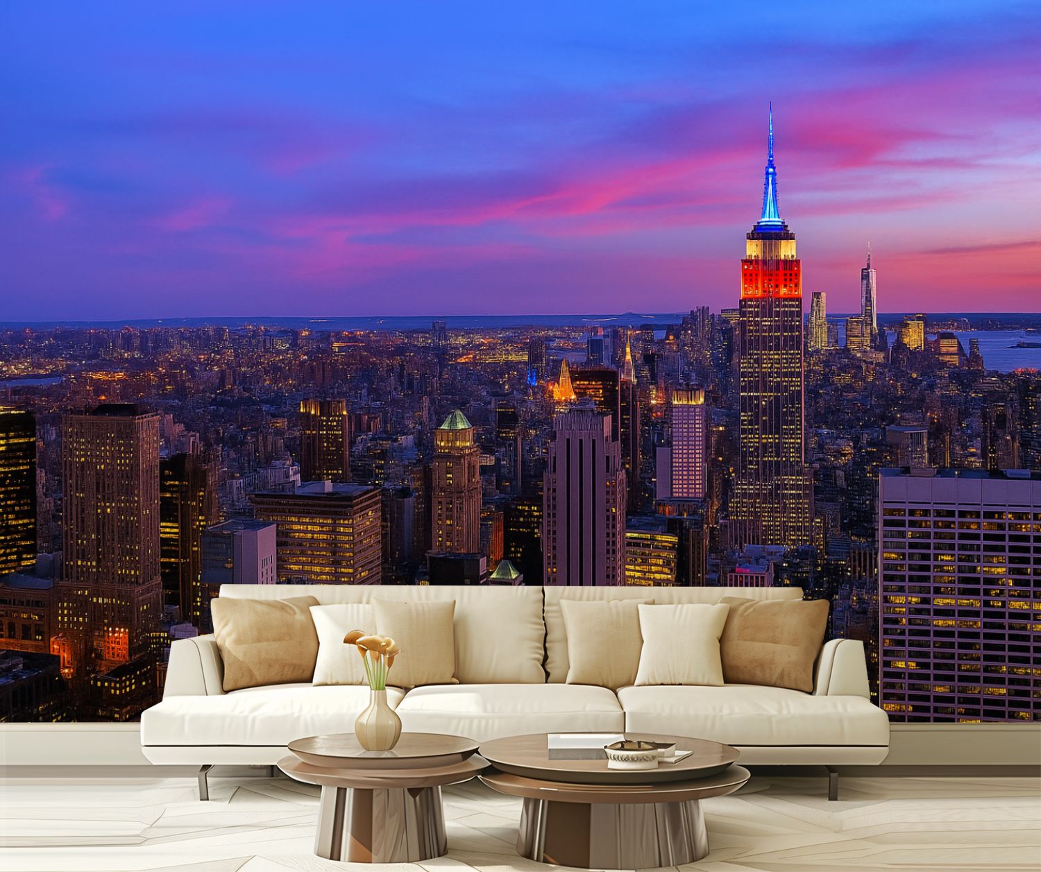 Peel and Stick Wallpaper Waterproof New York City Midtown Dusk Wall ...