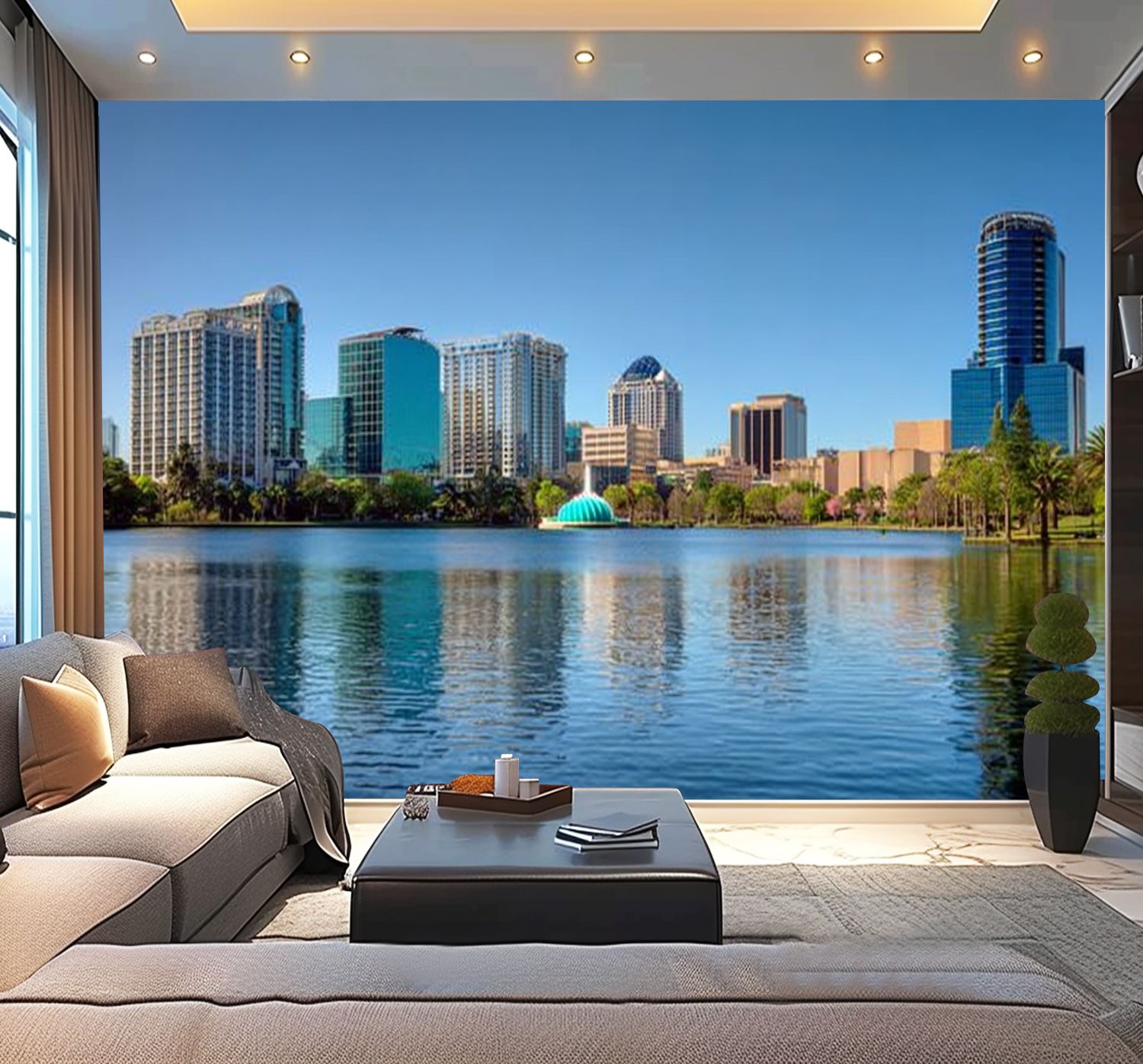 Peel and Stick Wallpaper Waterproof Orlando Florida Downtown Skyline ...