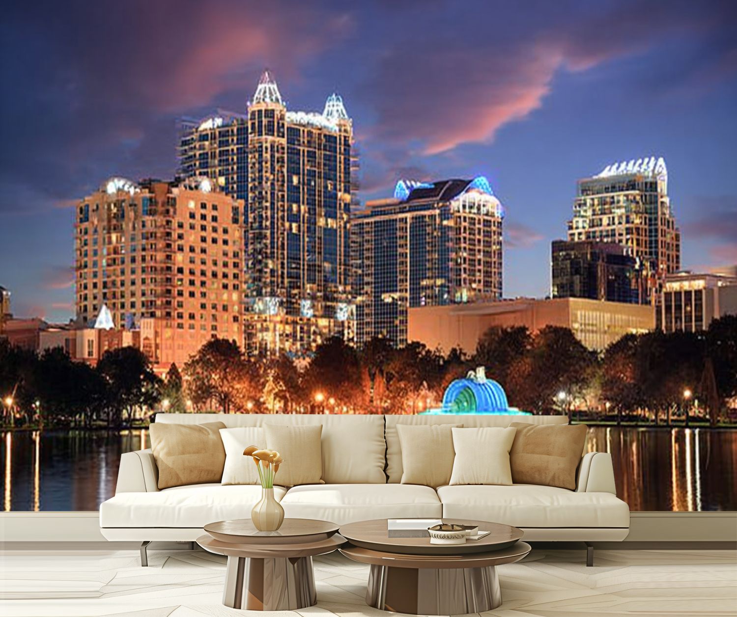 Peel and Stick Wallpaper Waterproof Orlando downtown architecture Wall ...