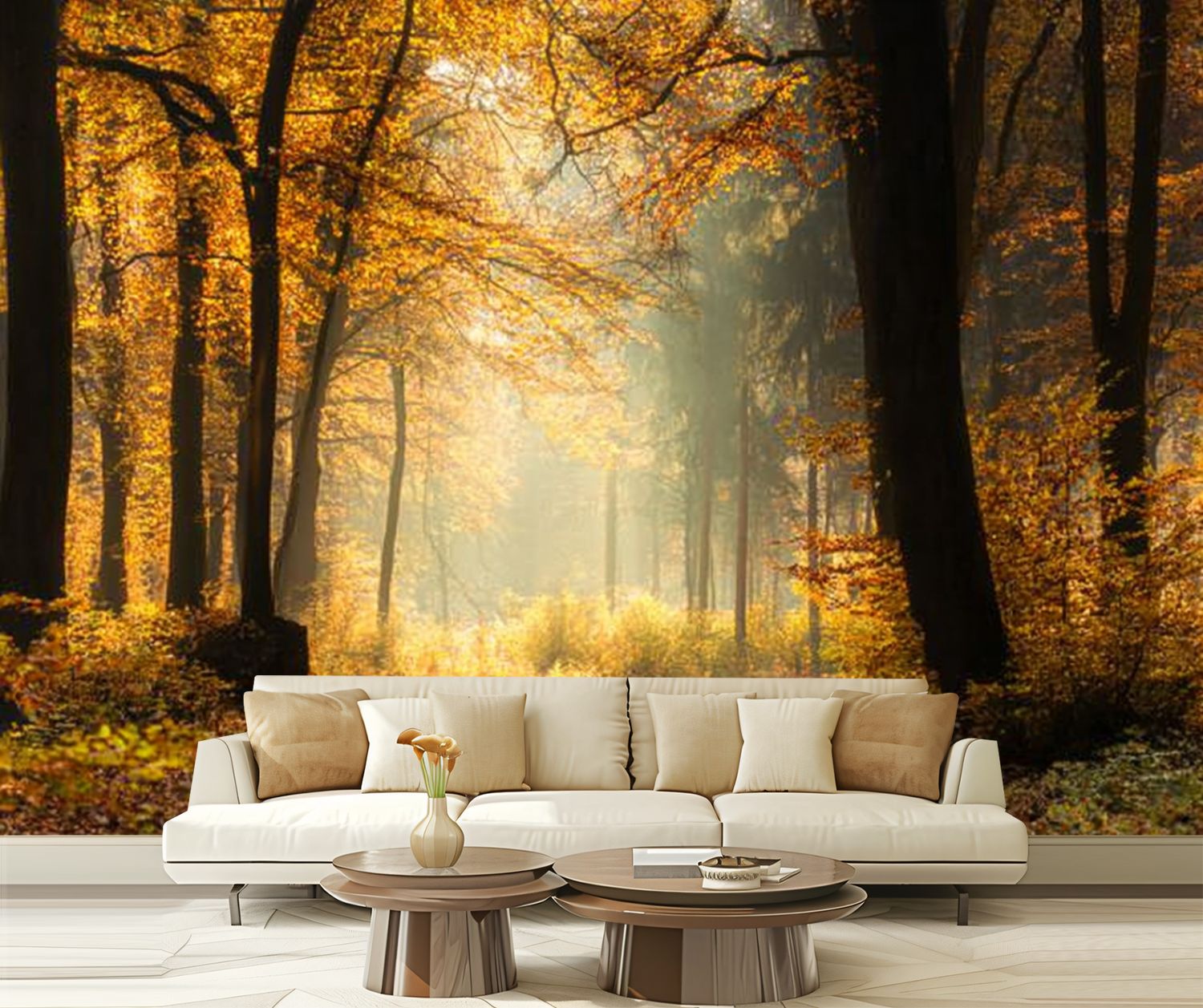 Peel and Stick Wallpaper Waterproof Path misty forest beautiful foggy ...
