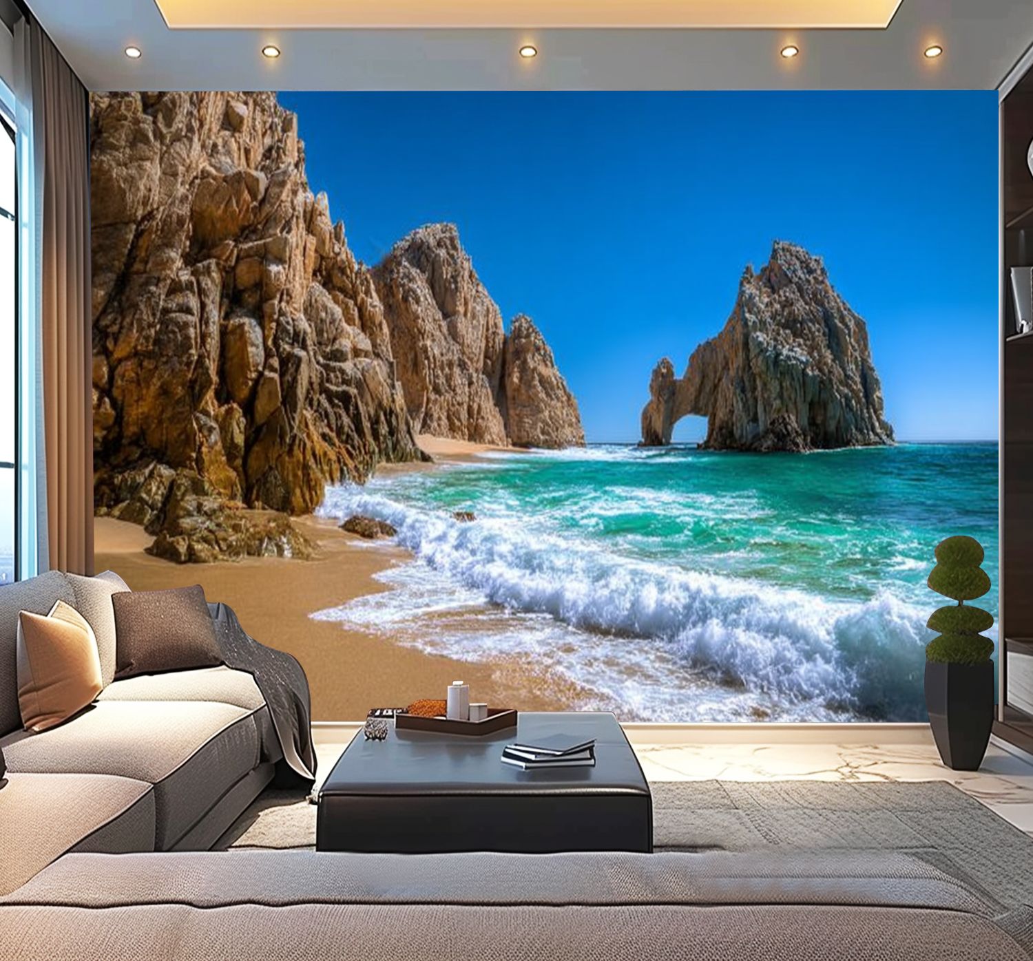 Peel and Stick Wallpaper Waterproof Rocky Beach Cabo San Lucas Wall ...