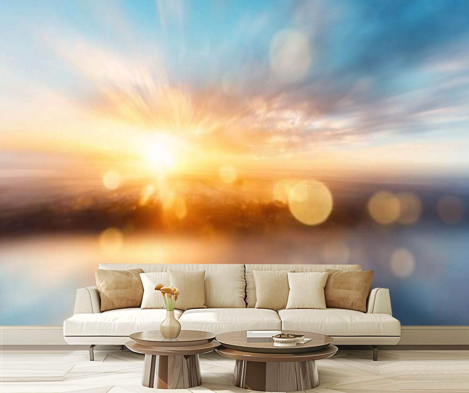 Peel and Stick Wallpaper Waterproof Sea shore landscape blurred Wall ...