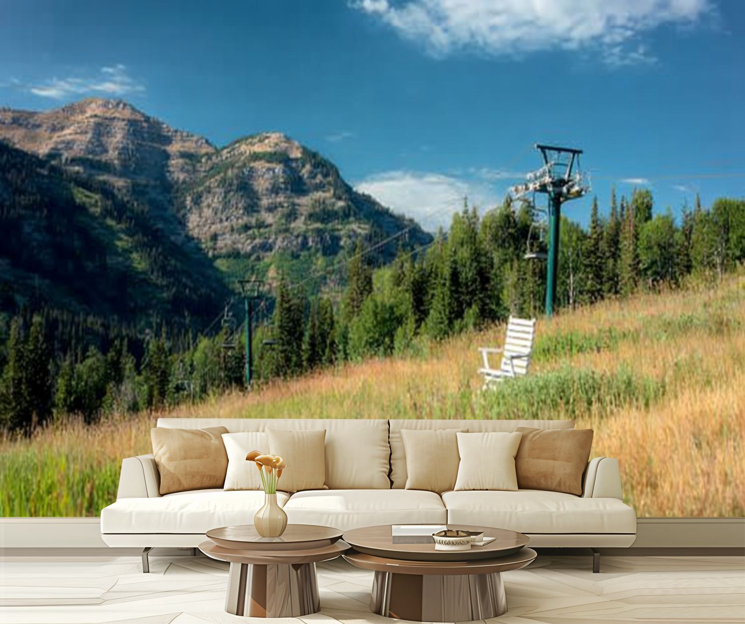 Peel and Stick Wallpaper Waterproof Summer Snow Melting Mountains ...