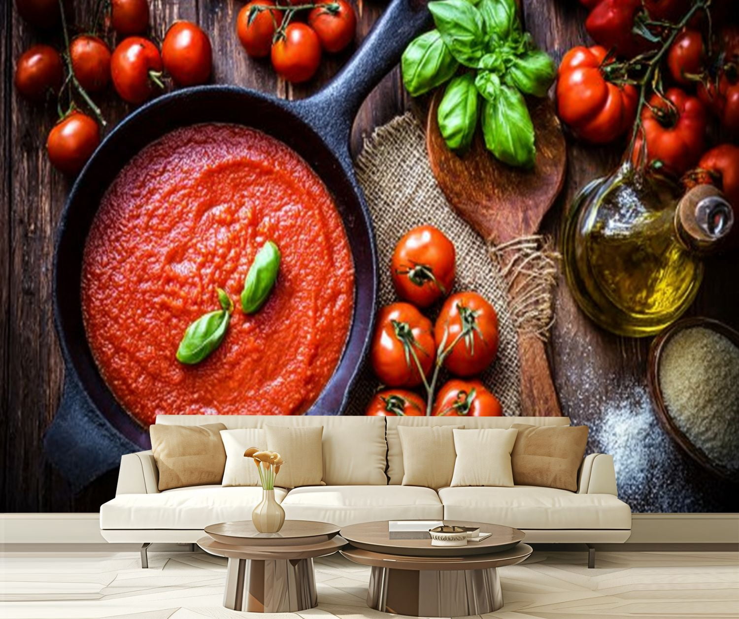 Peel and Stick Wallpaper Waterproof Tomato sauce Wall Mural Decor Self ...