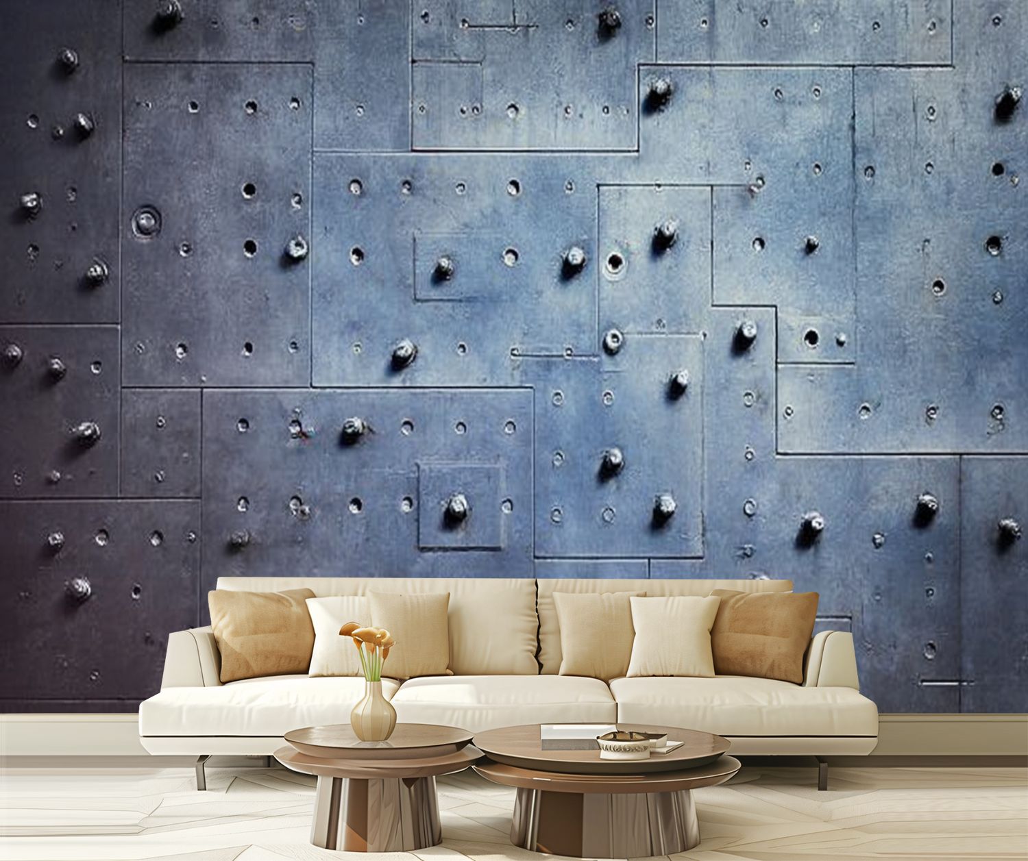Peel and Stick Wallpaper Waterproof abstract industrial metal plates ...