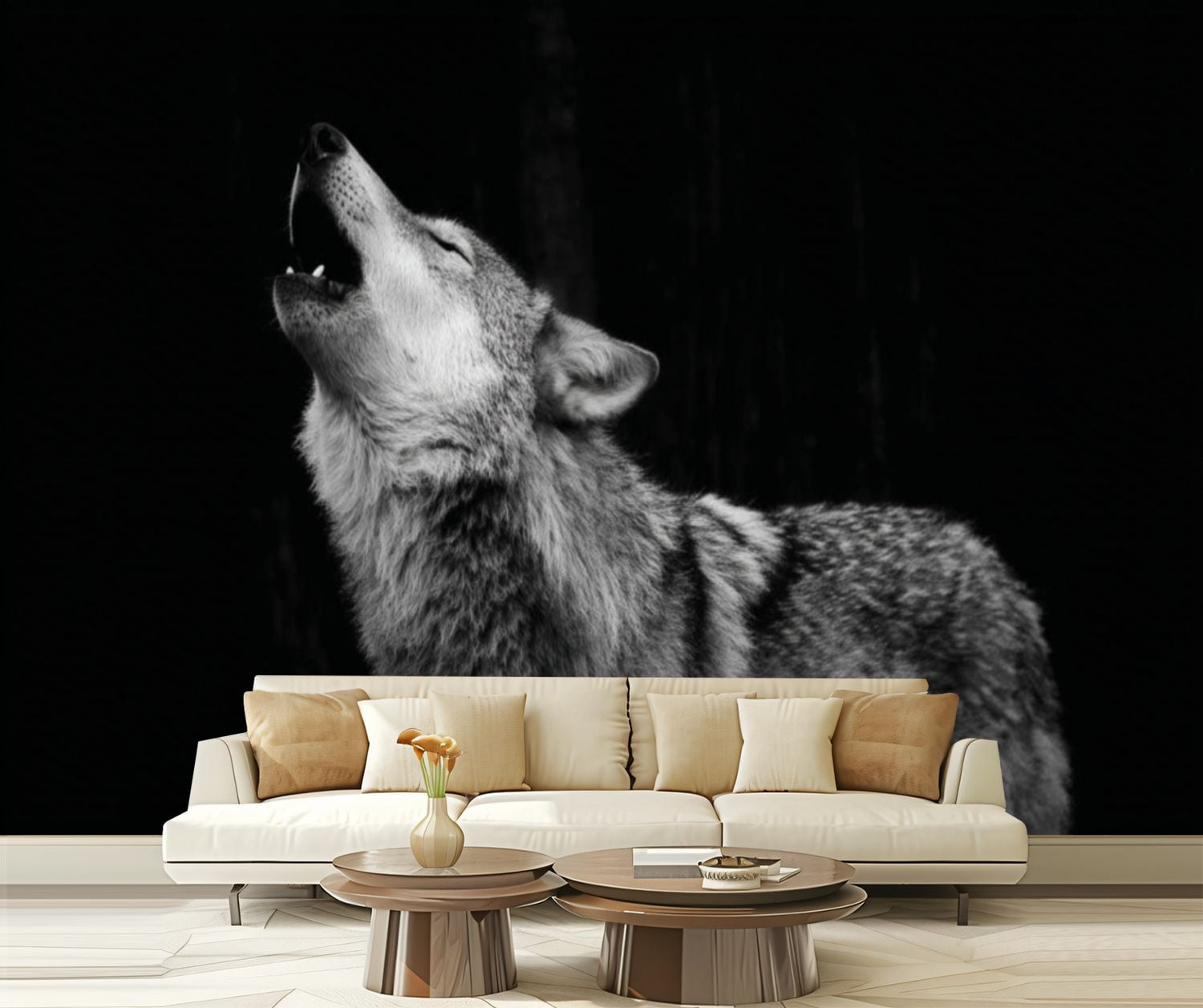 Peel and Stick Wallpaper Waterproof heulender Wolf Wall Mural Decor ...