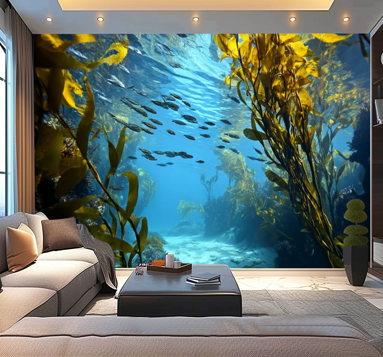 Peel and Stick Wallpaper Waterproof kelp forest views from below Wall ...