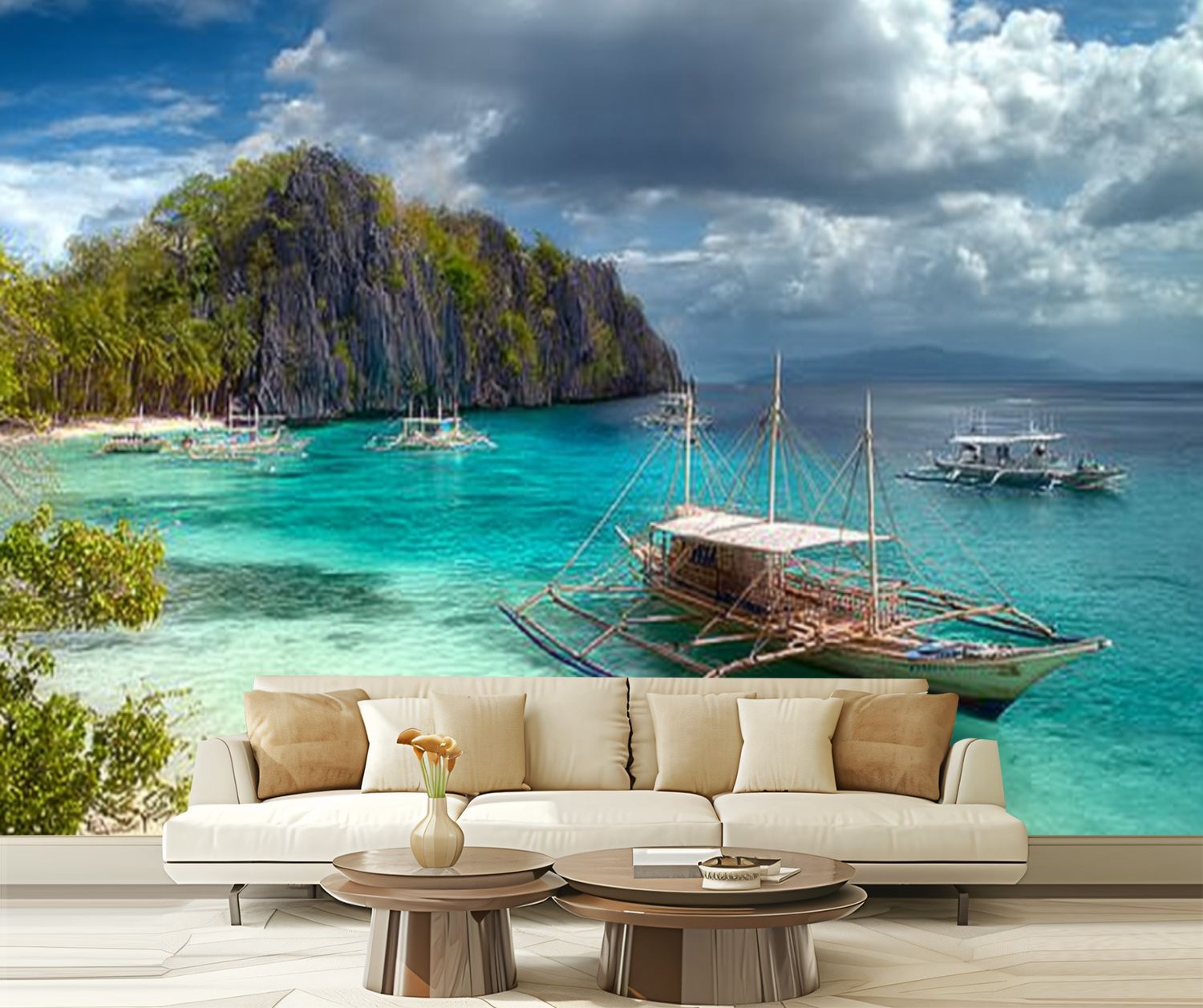Peel and Stick Wallpaper Waterproof landscape Busuanga island Palawan ...