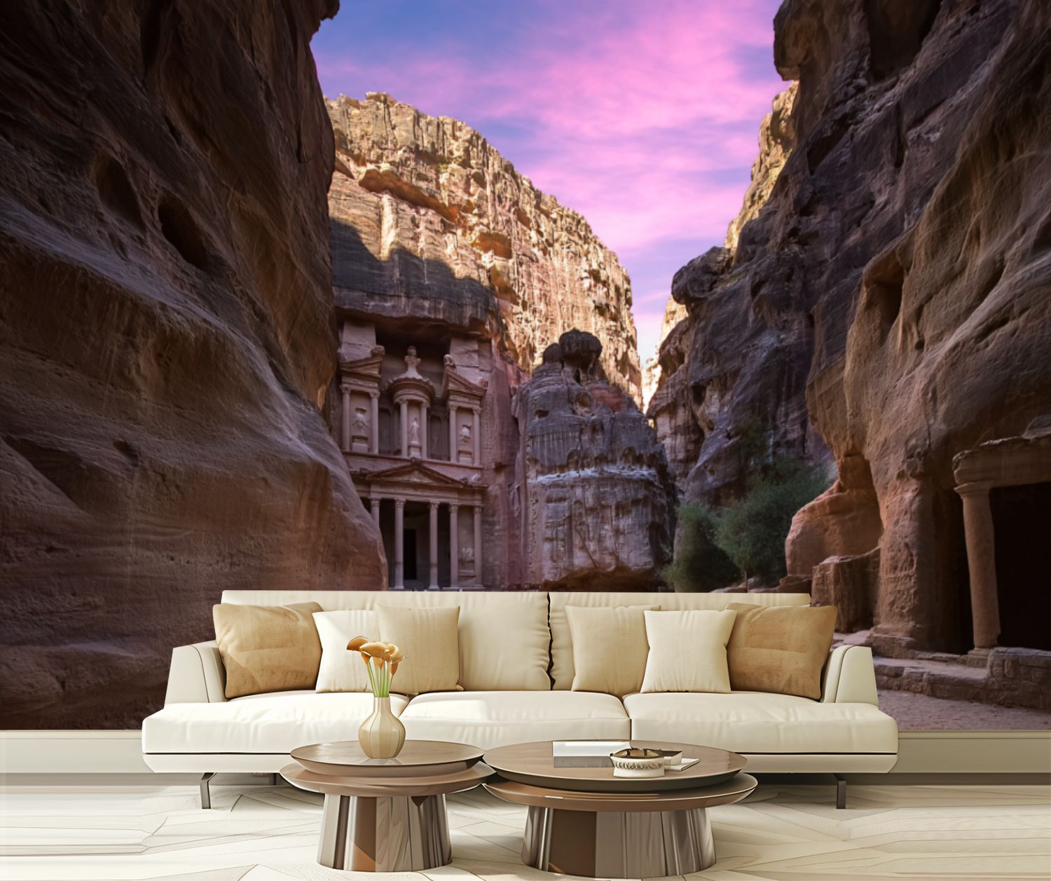 Peel and Stick Wallpaper Waterproof monastery petra sunset sunset Wall ...