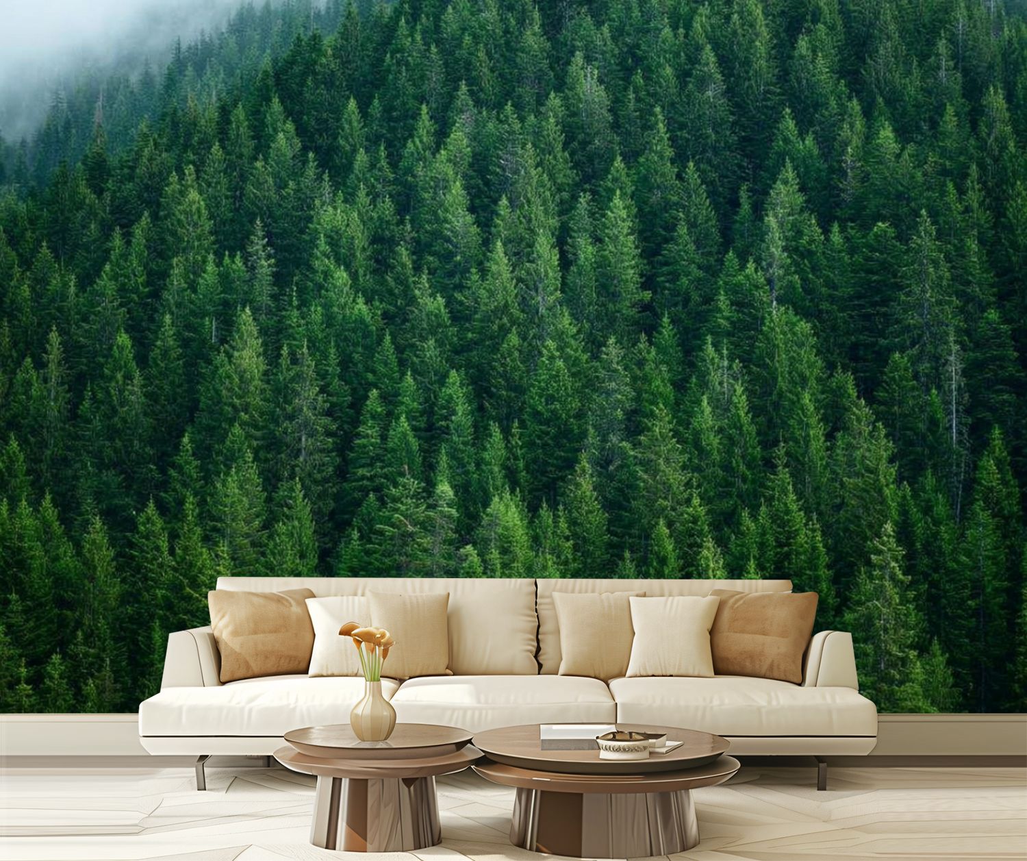 Peel and Stick Wallpaper Waterproof top view tops trees Wall Mural ...
