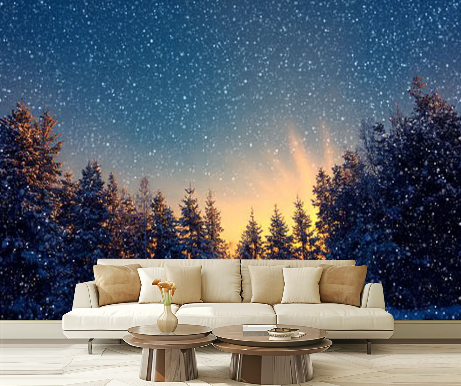 Peel and Stick Wallpaper Winter Sunrise Modern Art Wall Mural Decor ...