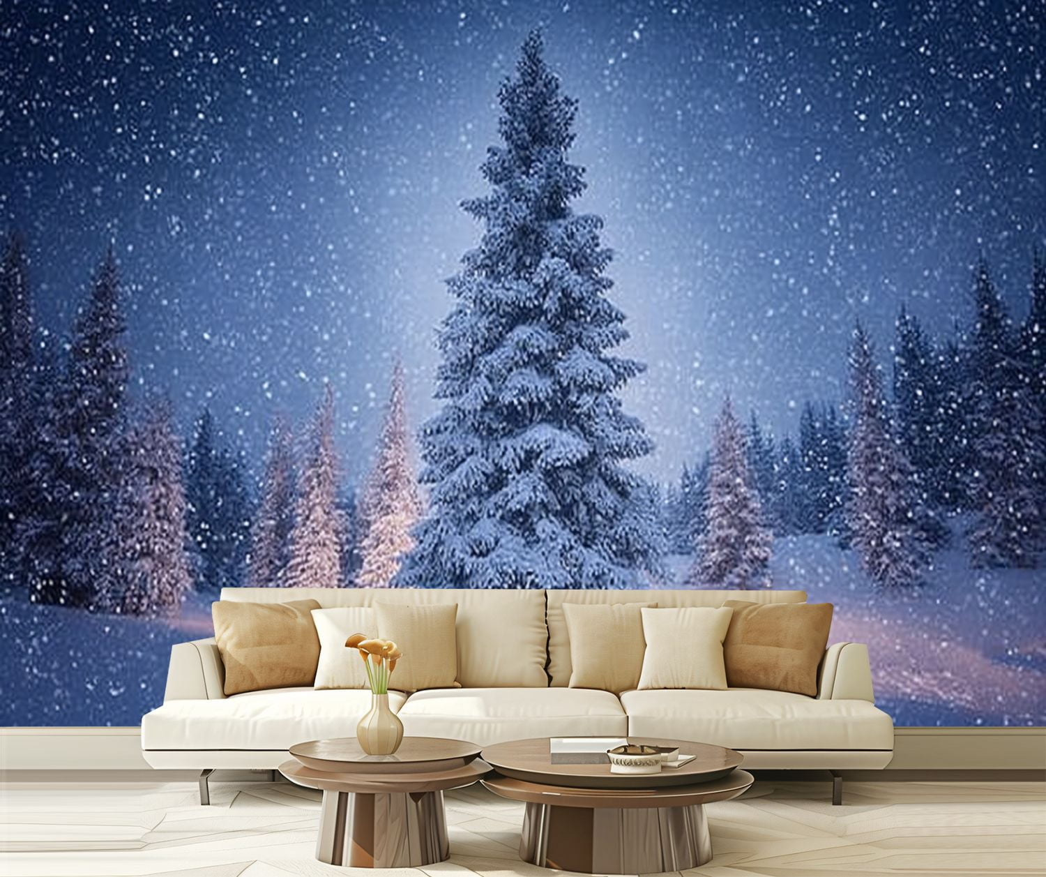 Peel and Stick Wallpaper Winter Tree Modern Art Wall Mural Decor Self ...