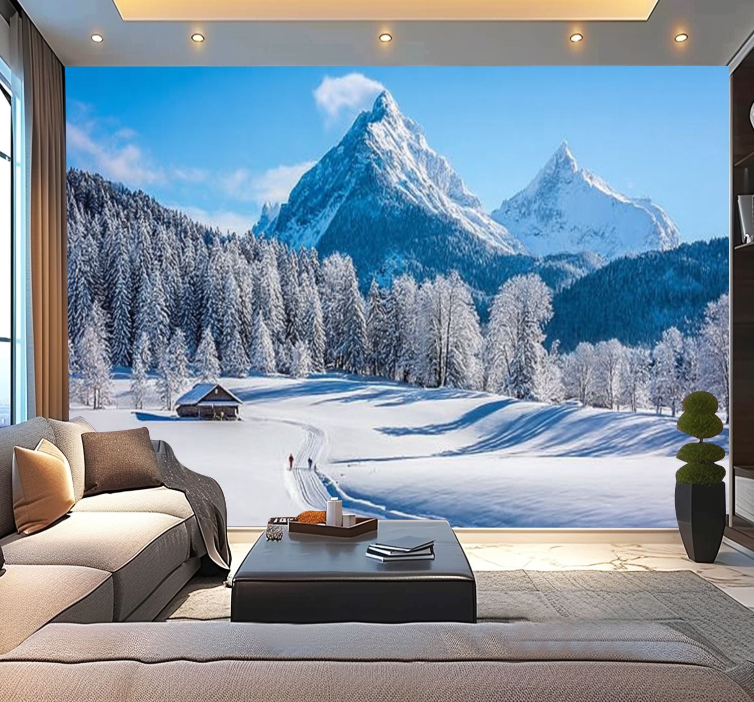 Peel and Stick Wallpaper Winter landscape Bavarian Alps Watzmann massif ...