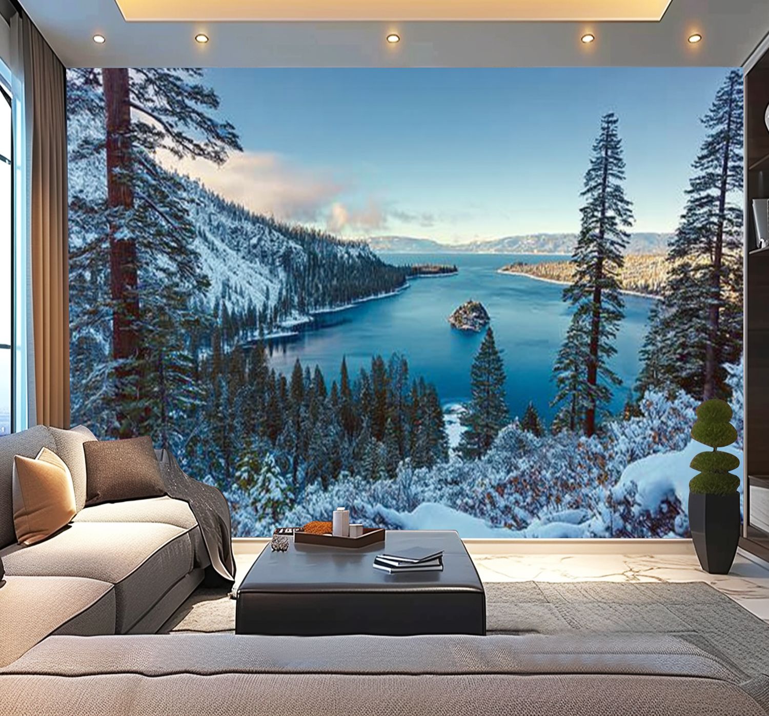 Peel and Stick Wallpaper emerald bay winter nevada royalty free Modern ...