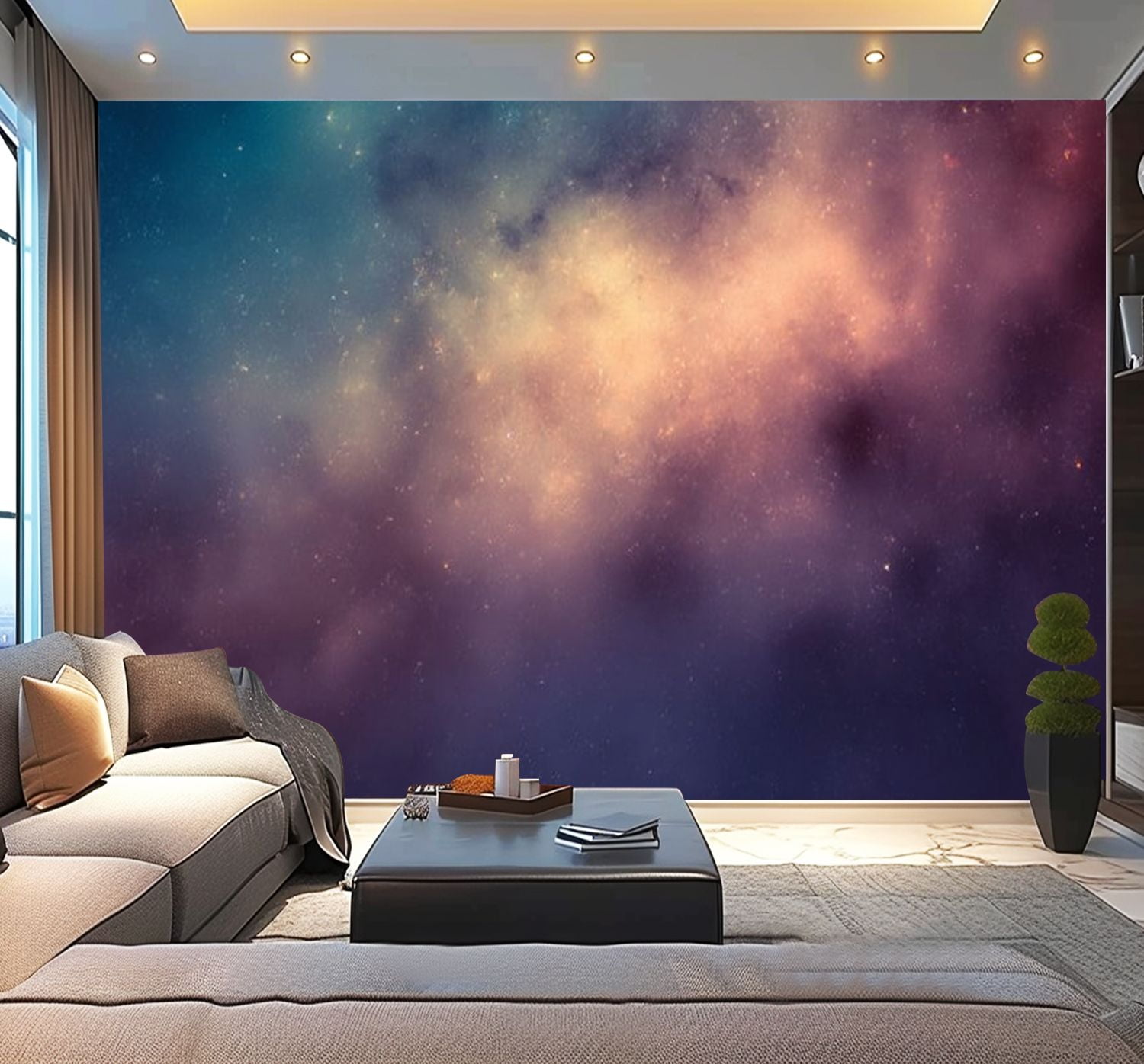 Peel and Stick Wallpaper galaxy space Modern Art Wall Mural Decor Self ...