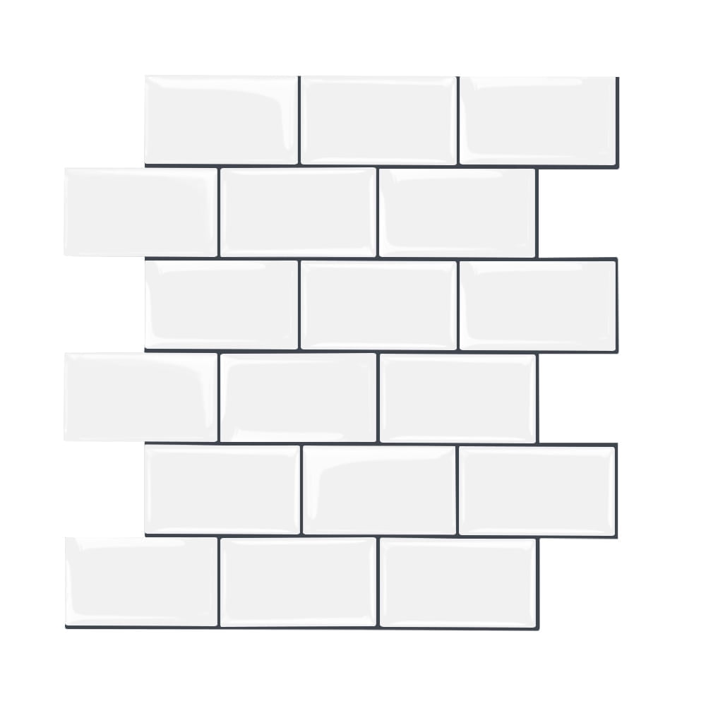clevermosaics Peel and Stick White Vinyl Subway Tile Backsplash for ...