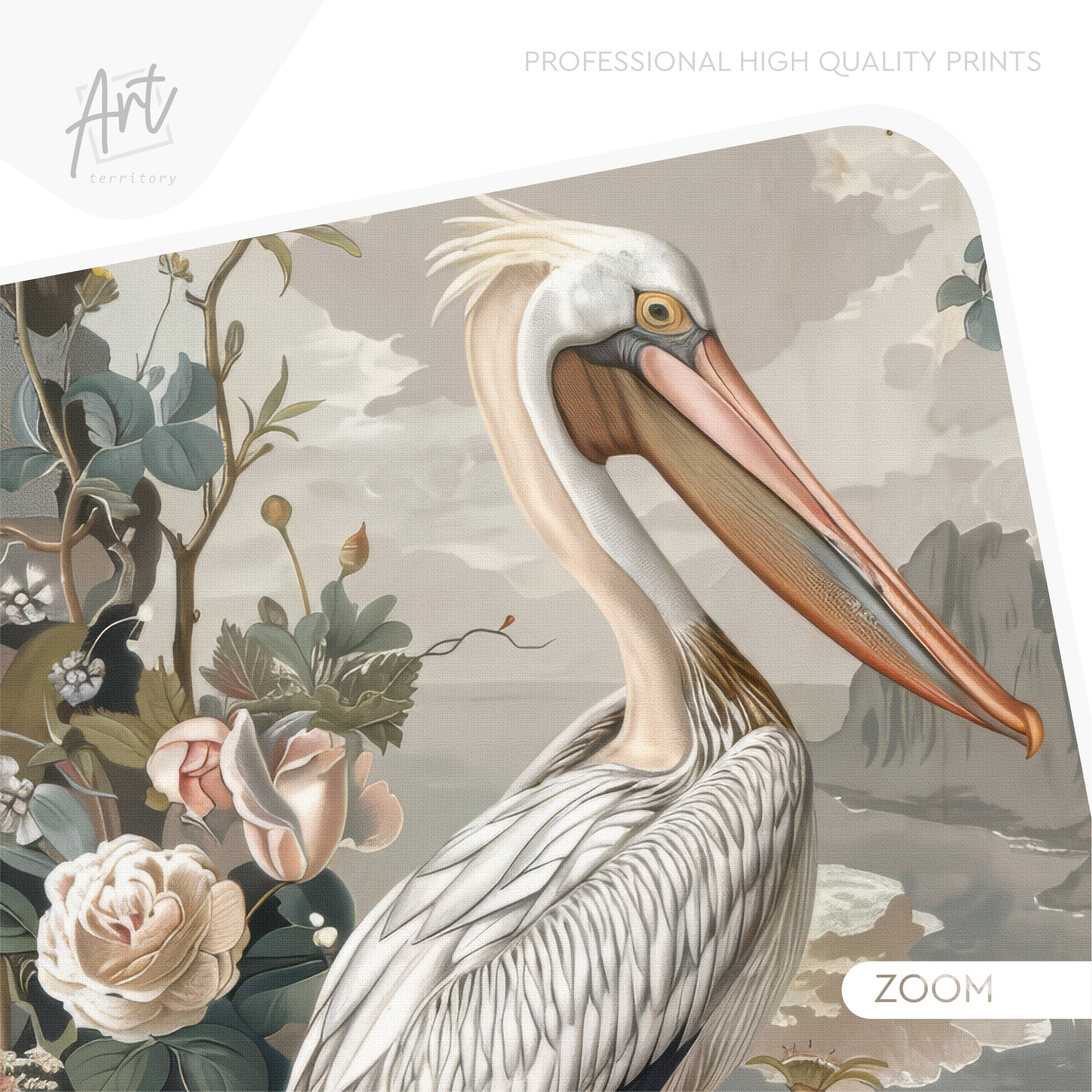 Peel and Stick Pelican Decal, Extra Large Non-Wall Damaging Wall Decal ...