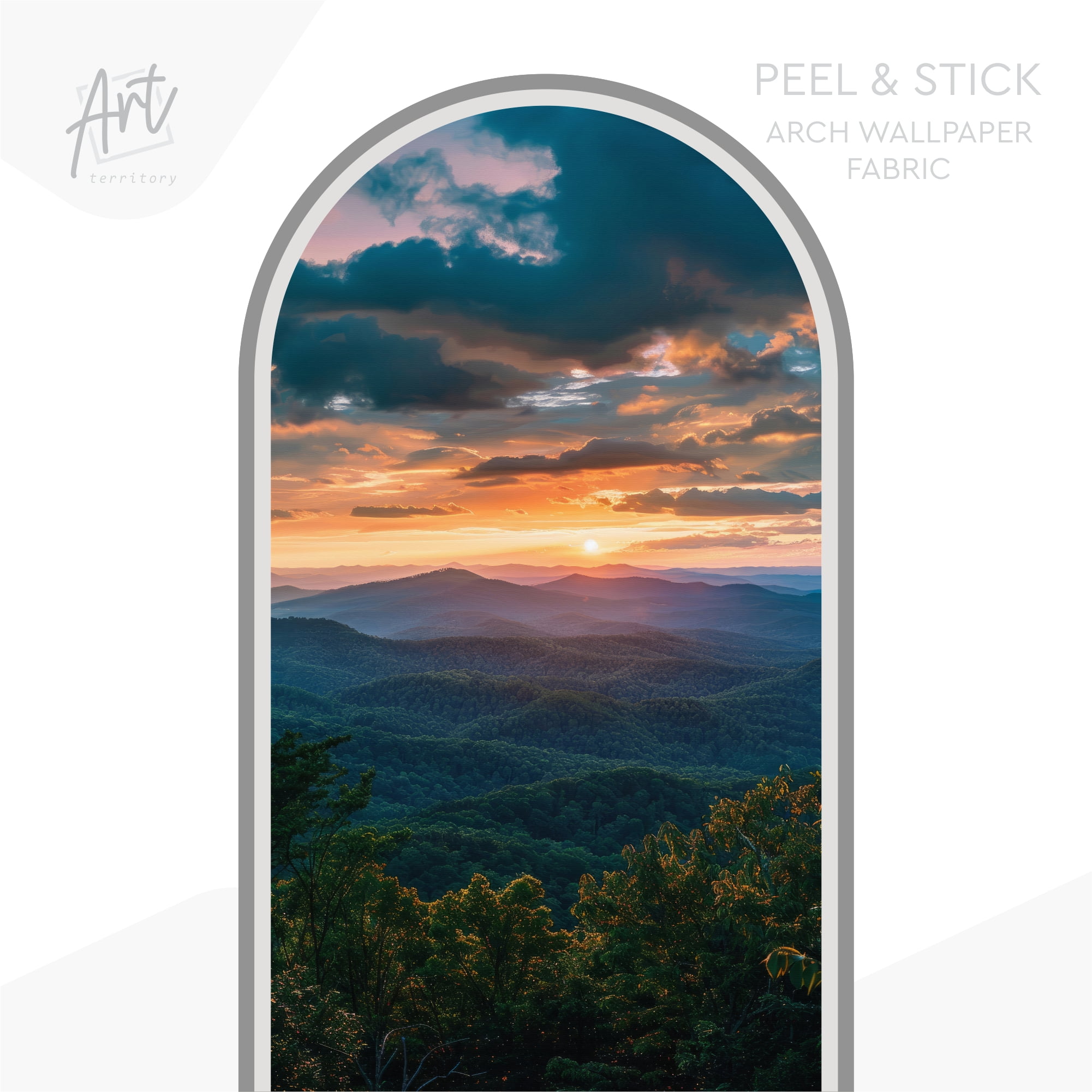Removable Wallpaper Blue Ridge Mountains Peel and Stick Extra Large Non ...