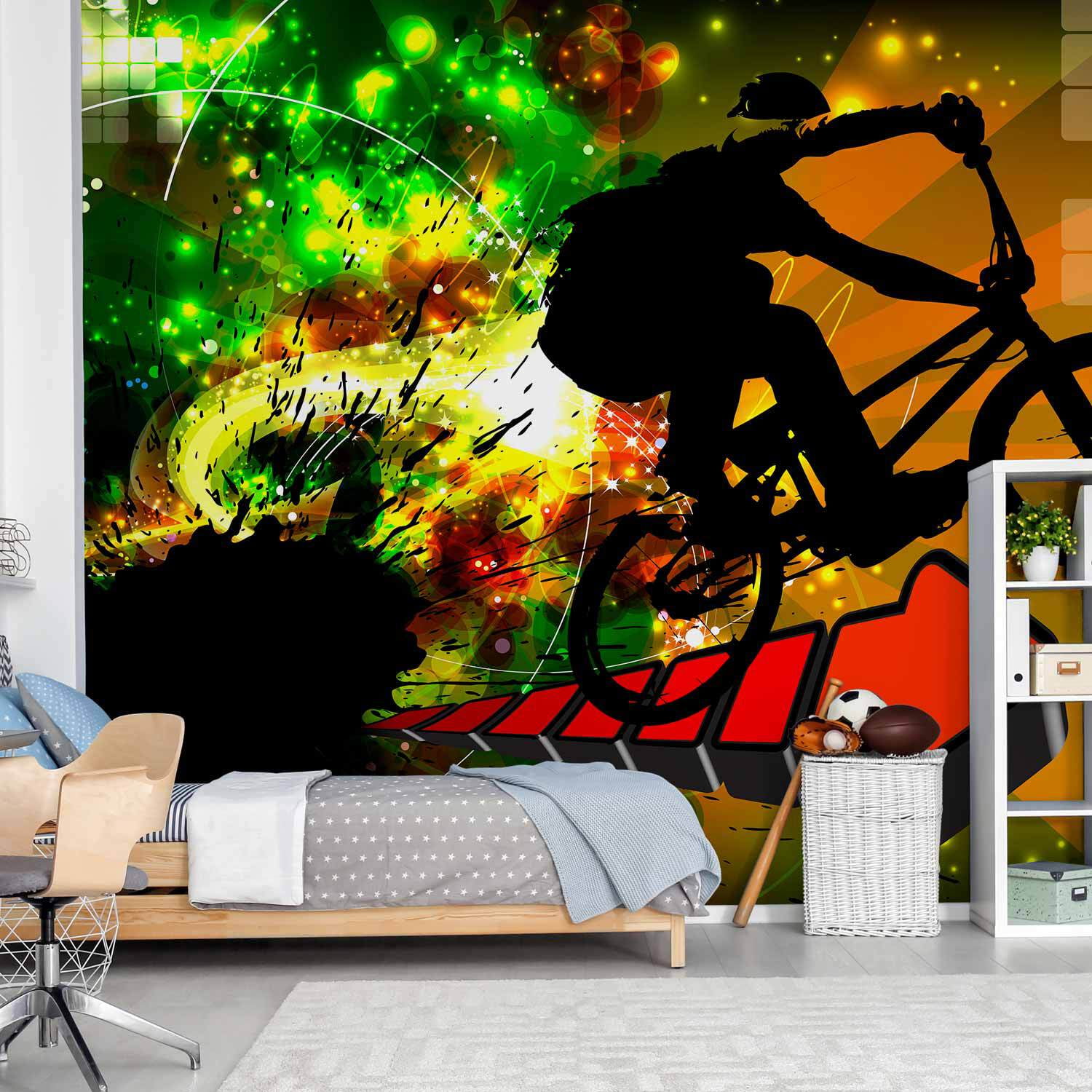 Peel and stick wall mural - Bicycle Tricks - Walmart.com