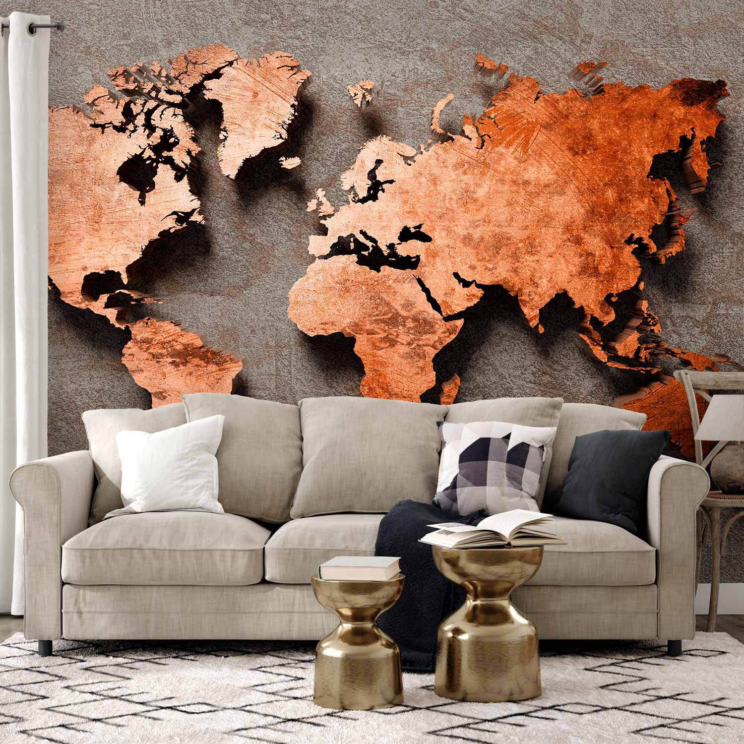 VIVYET Wall Mural - Copper Map - Walmart.com