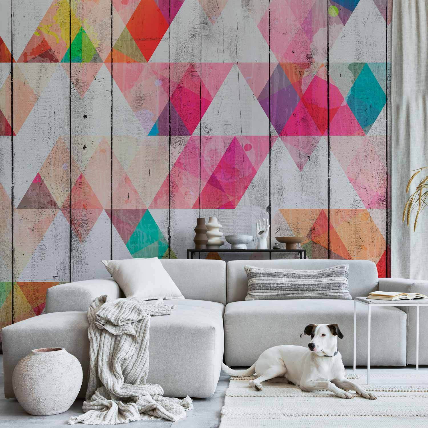 Peel and stick wall mural - Rainbow Triangles - Walmart.com