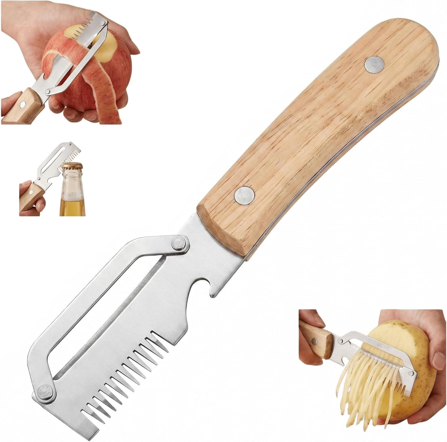 Peelers for Kitchen, 3 in 1 Multifunctional Vegetable Peeler, Stainless ...