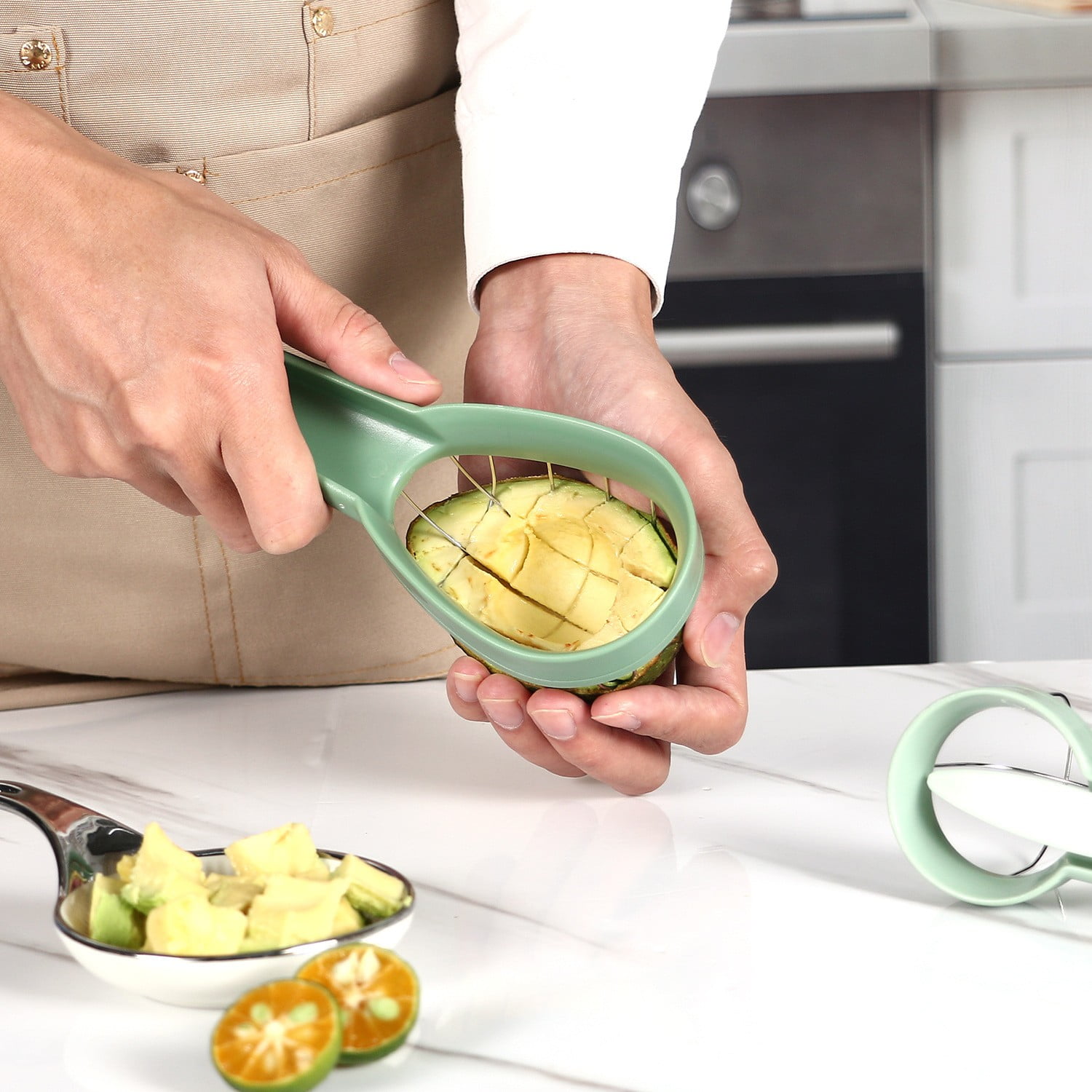 Peeling Gadget, 3-in-1 Cutter Tool, Stainless Steel, Ergonomic Handle ...