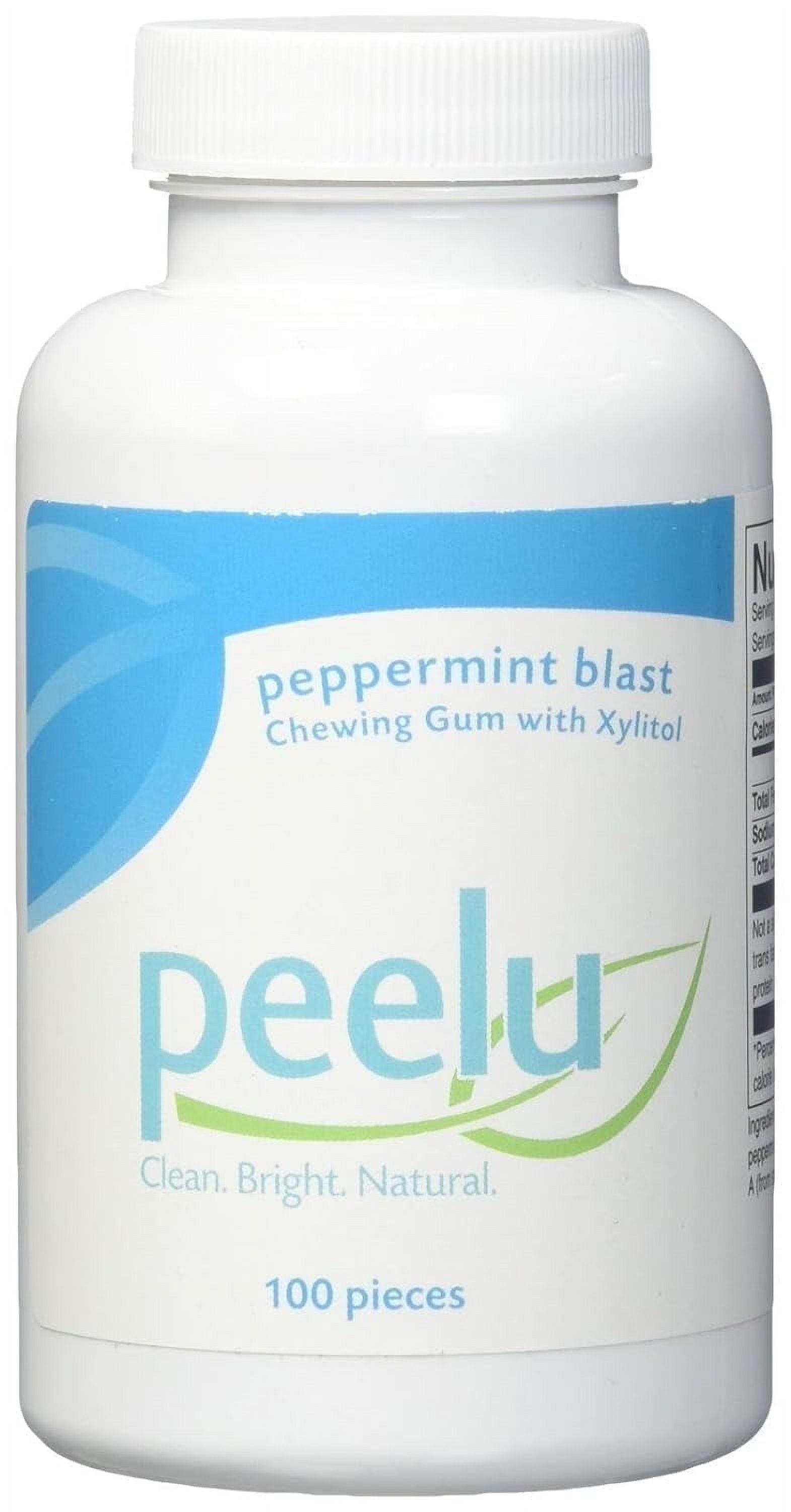 Peelu Chewing Gum Peppermint Blast - 100 Pieces Pack of 4 - Walmart.com
