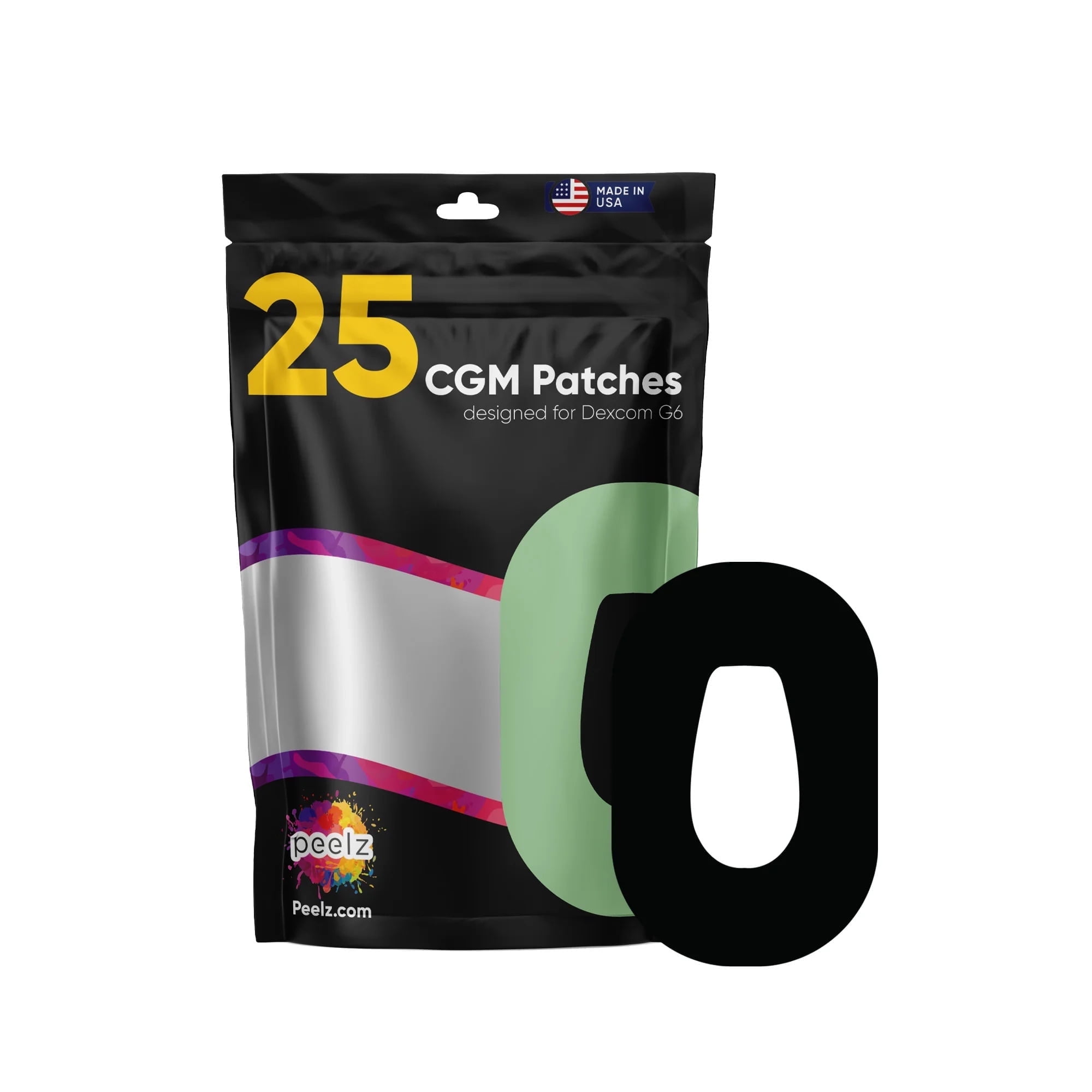 Peelz Dexcom G6 Adhesive Patches 25 Pack - US-Made Waterproof CGM ...