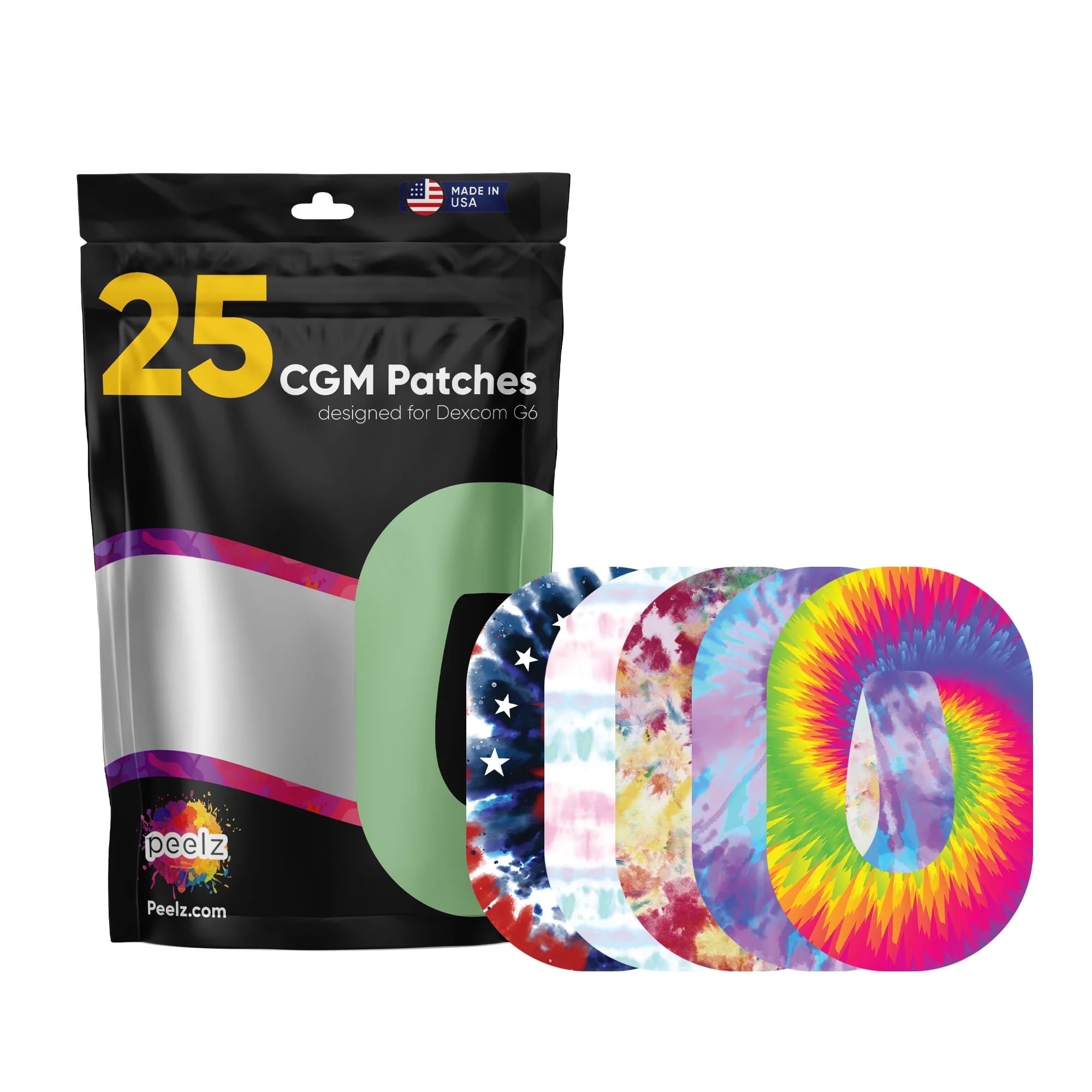 Peelz Dexcom G6 Adhesive Patches 25 Pack - US-Made Waterproof CGM ...