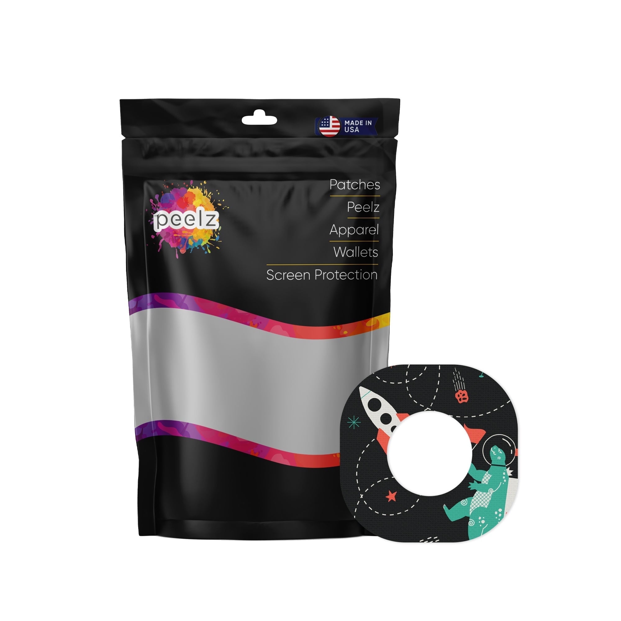 Peelz Monster in Space Patch Tape Designed for The DEXCOM G7 and Stelo ...