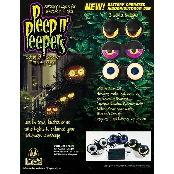 Peep N' Peepers Battery Operated Flashing Eyes Halloween Lights with ...