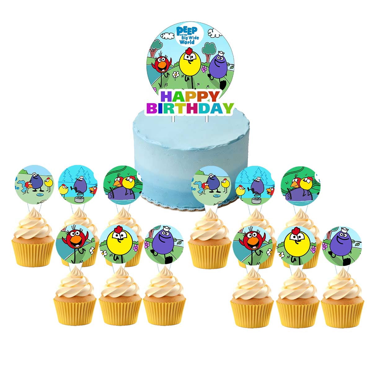 Peep and the big wide world Cake Topper CupcakeS Set Birthday Party ...